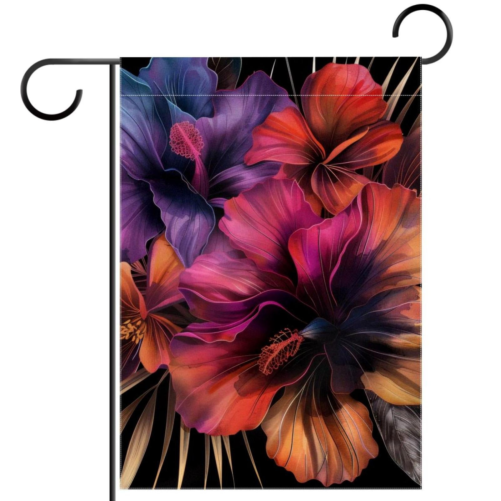Colorful Floral Design Welcome Garden Flags, 12 x 18 Inch Double Sided ...