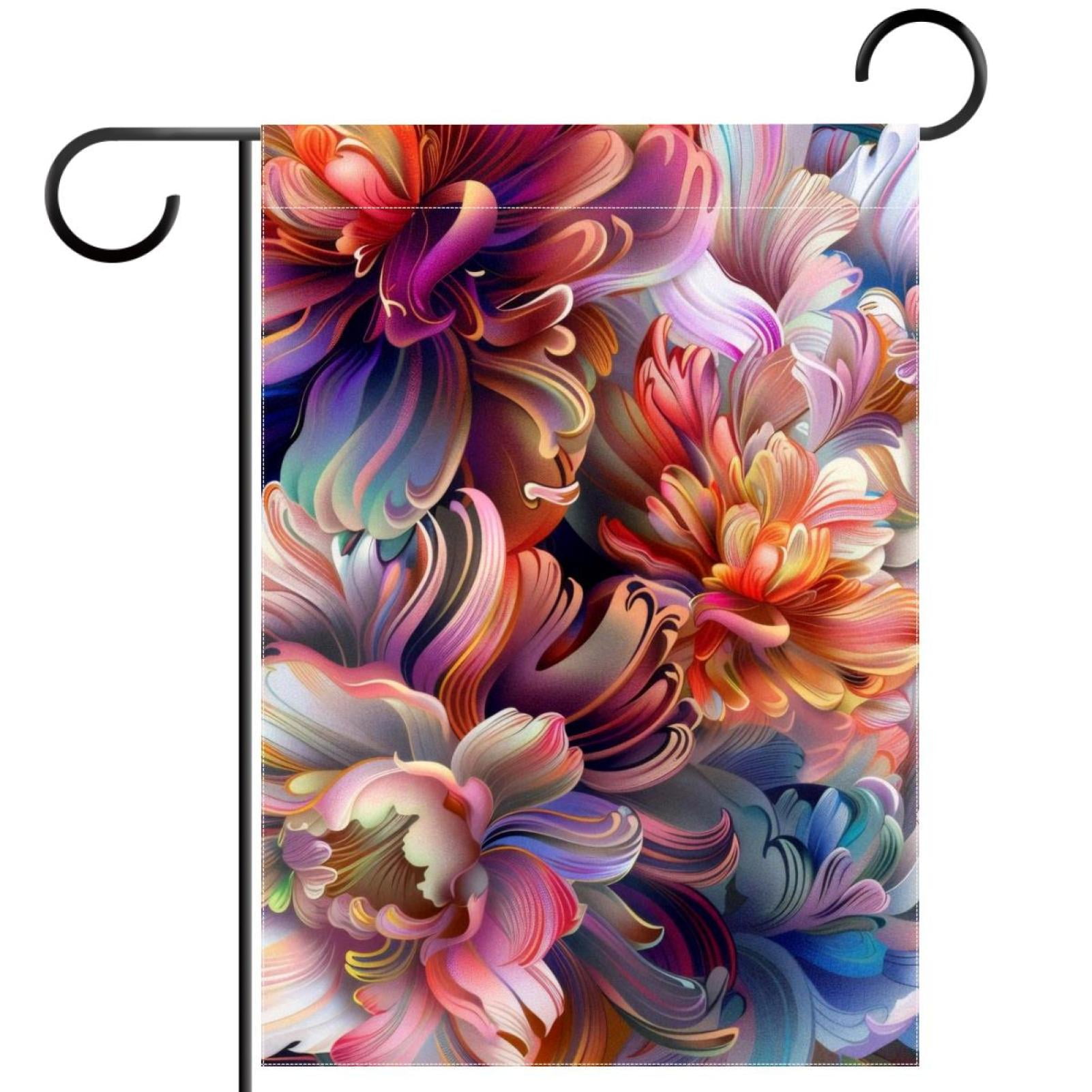 Colorful Floral Digital Design Garden Flag Double Sided House Flag for ...