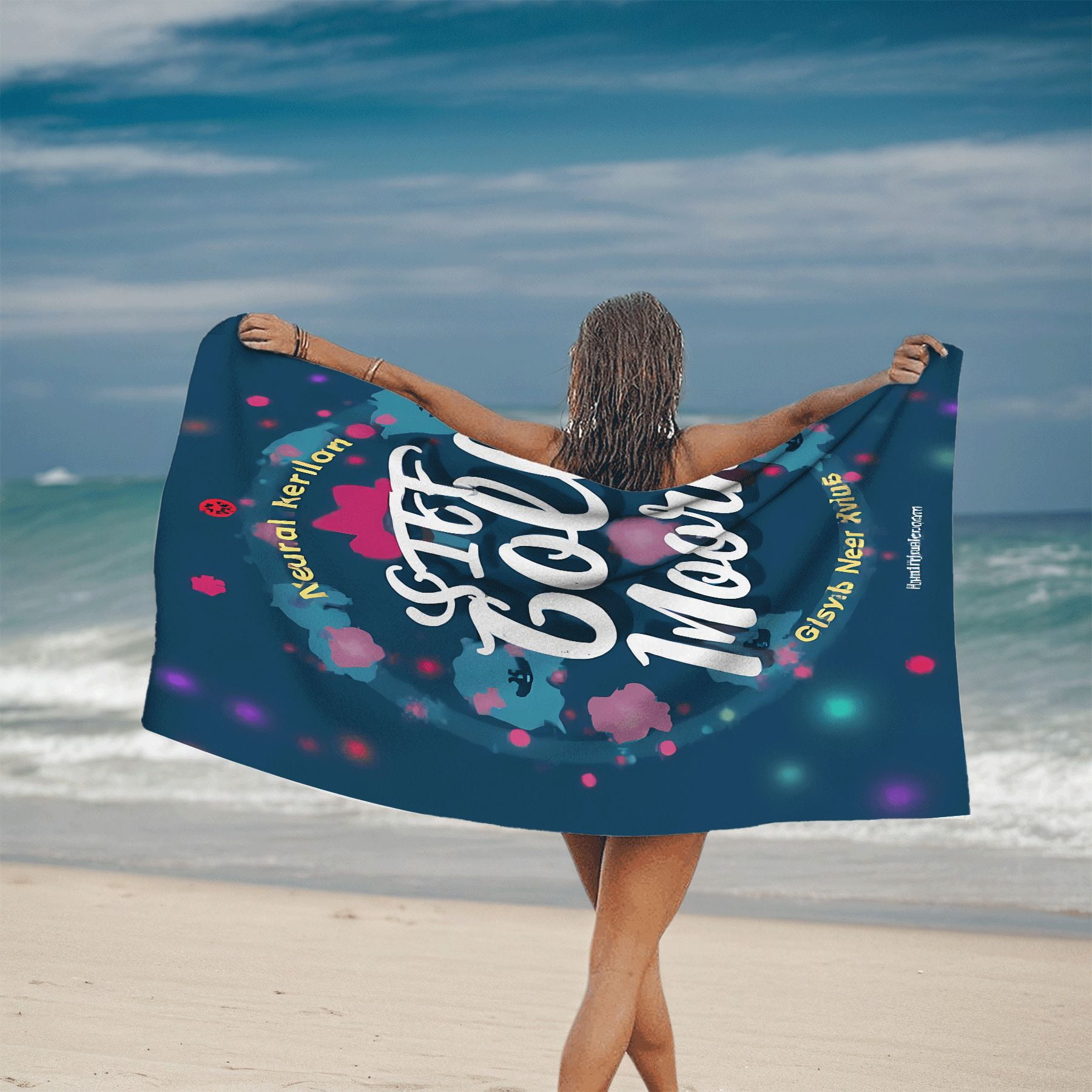 Colorful Floral Dot Pattern Beach Towel - Playful Design for Pool ...
