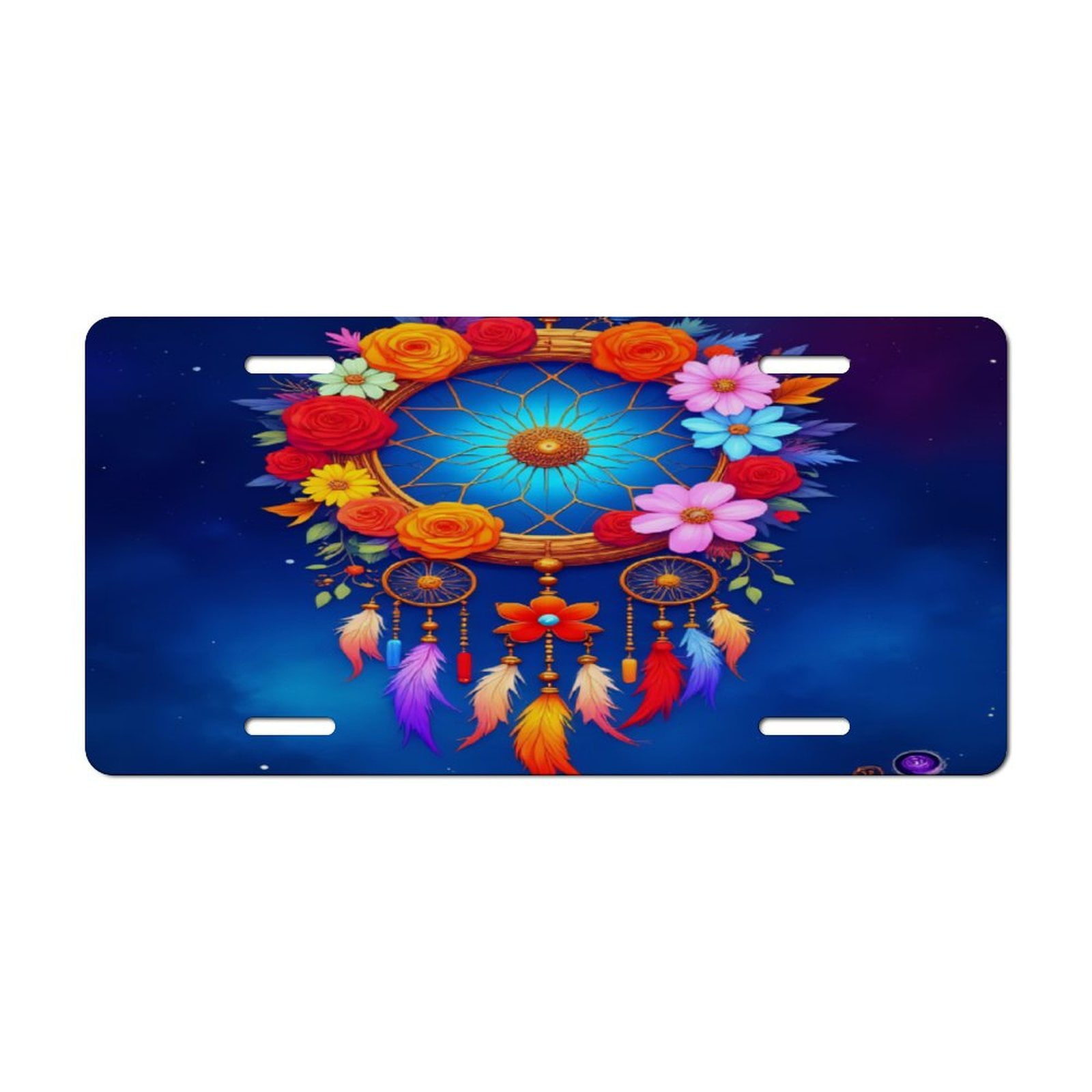 Colorful Floral Dreamcatcher Car Decorative Front License Plate,Vanity ...