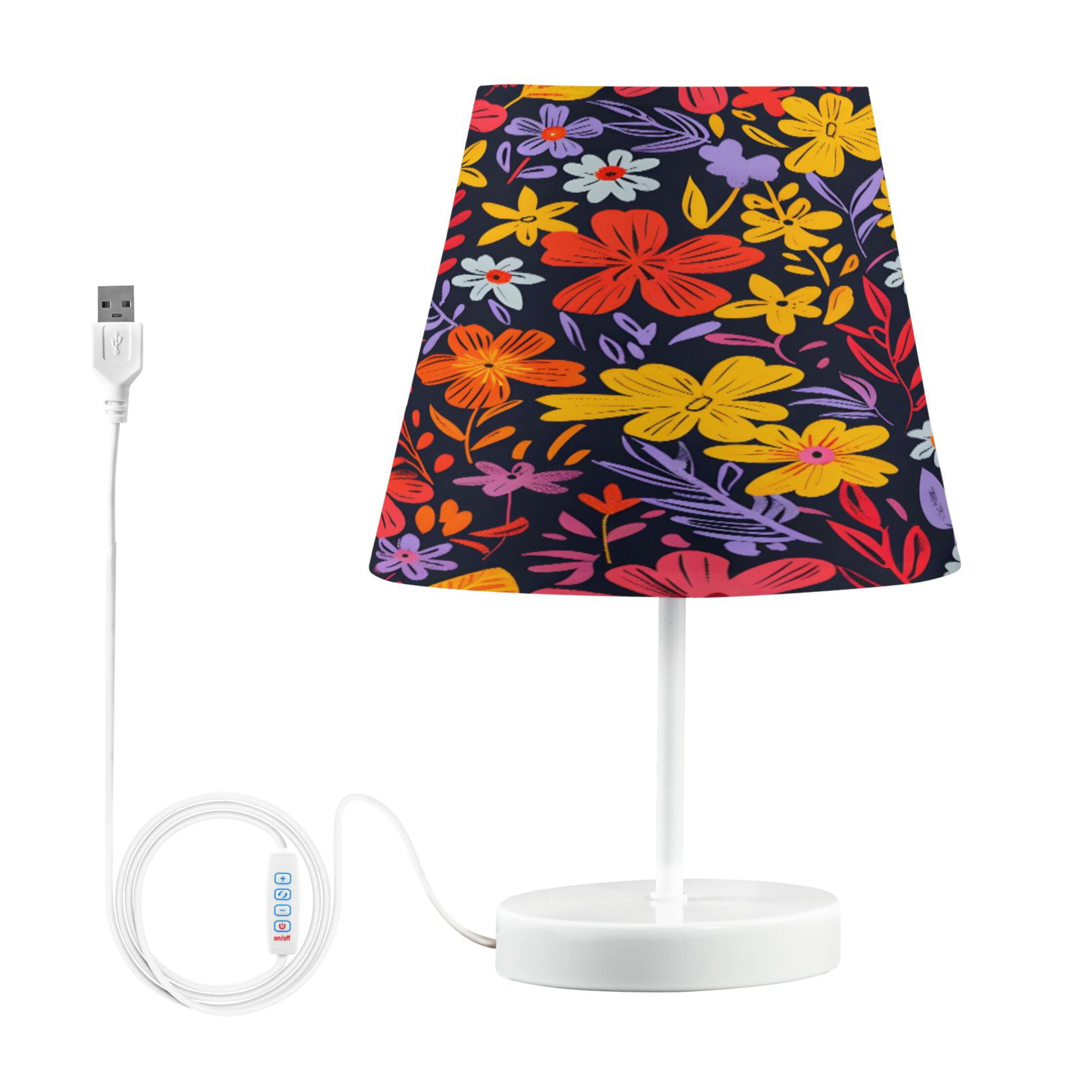 Colorful Floral Field Desk Lamp LED Table Nightstand Lamps with 3 Color ...