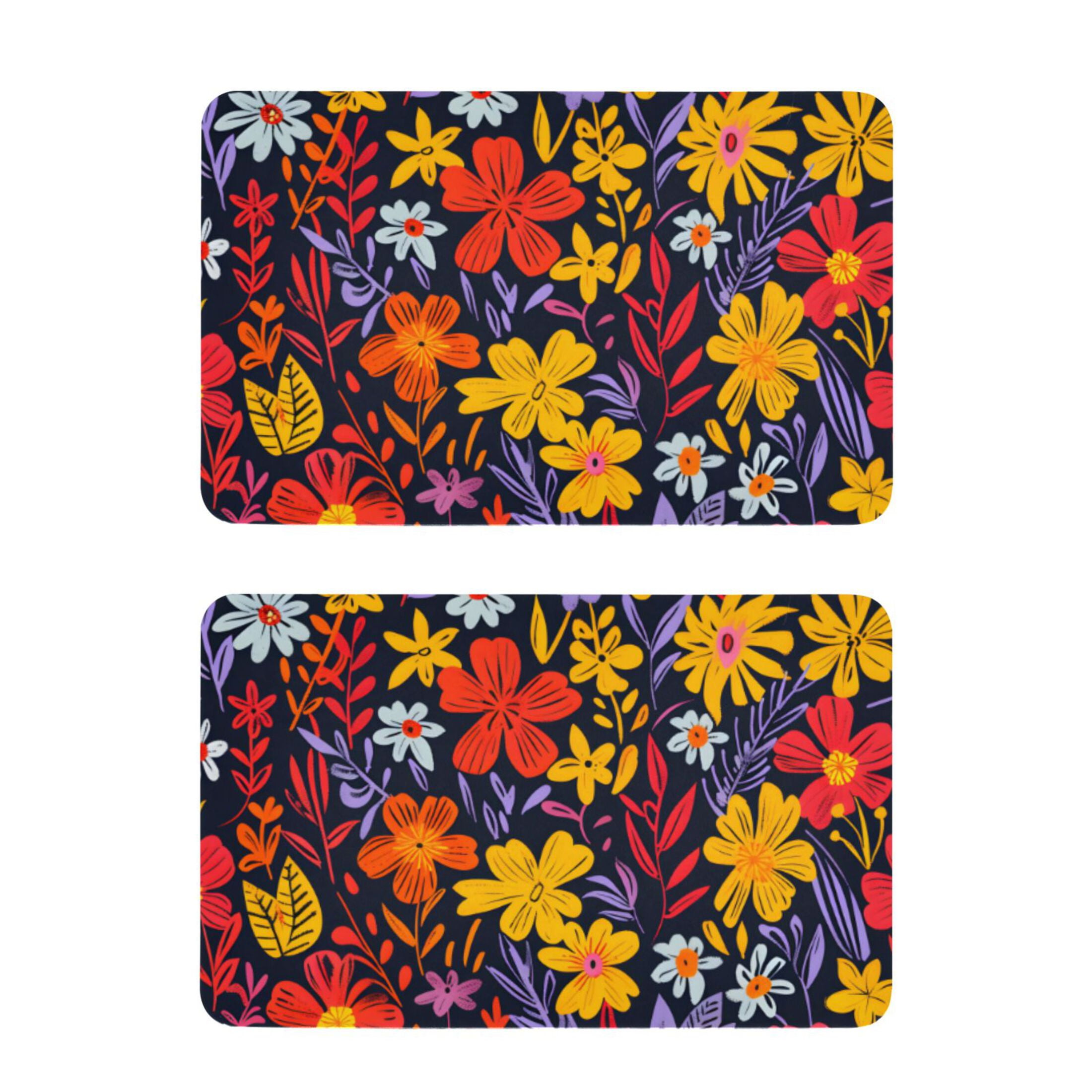 Colorful Floral Field Refrigerator Magnet Stickers Square Fridge ...