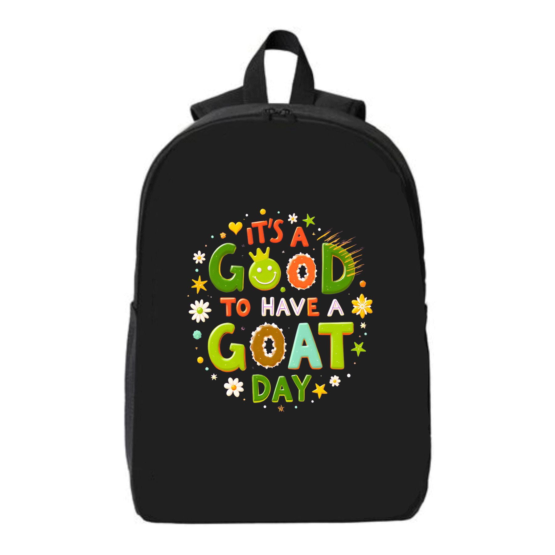 Colorful Floral & Goat Design Laptop Backpack - Fits 15 " Laptop & iPad ...
