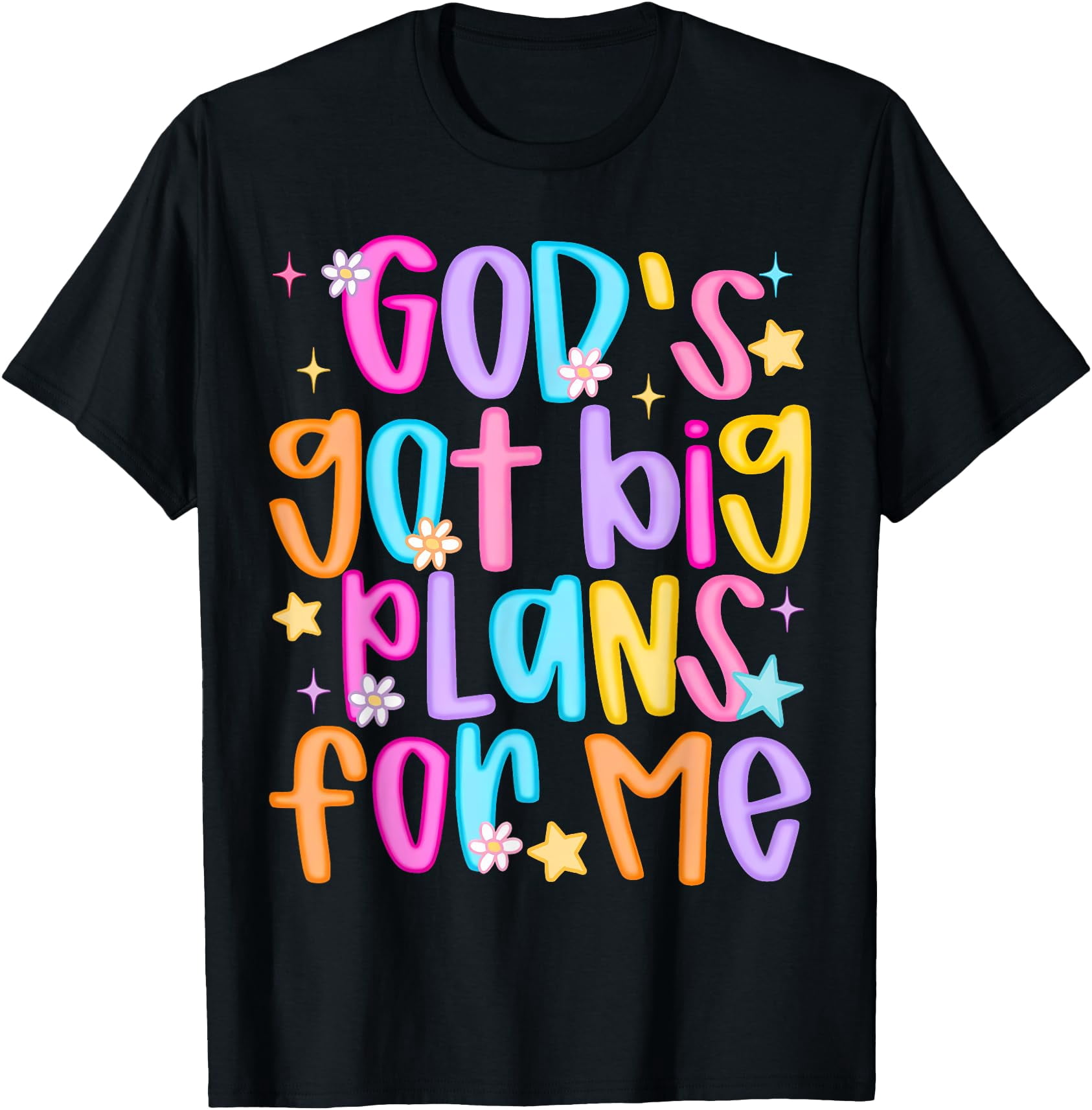Colorful Floral God's Got Big Plans For Me Religious T-Shirt for ...