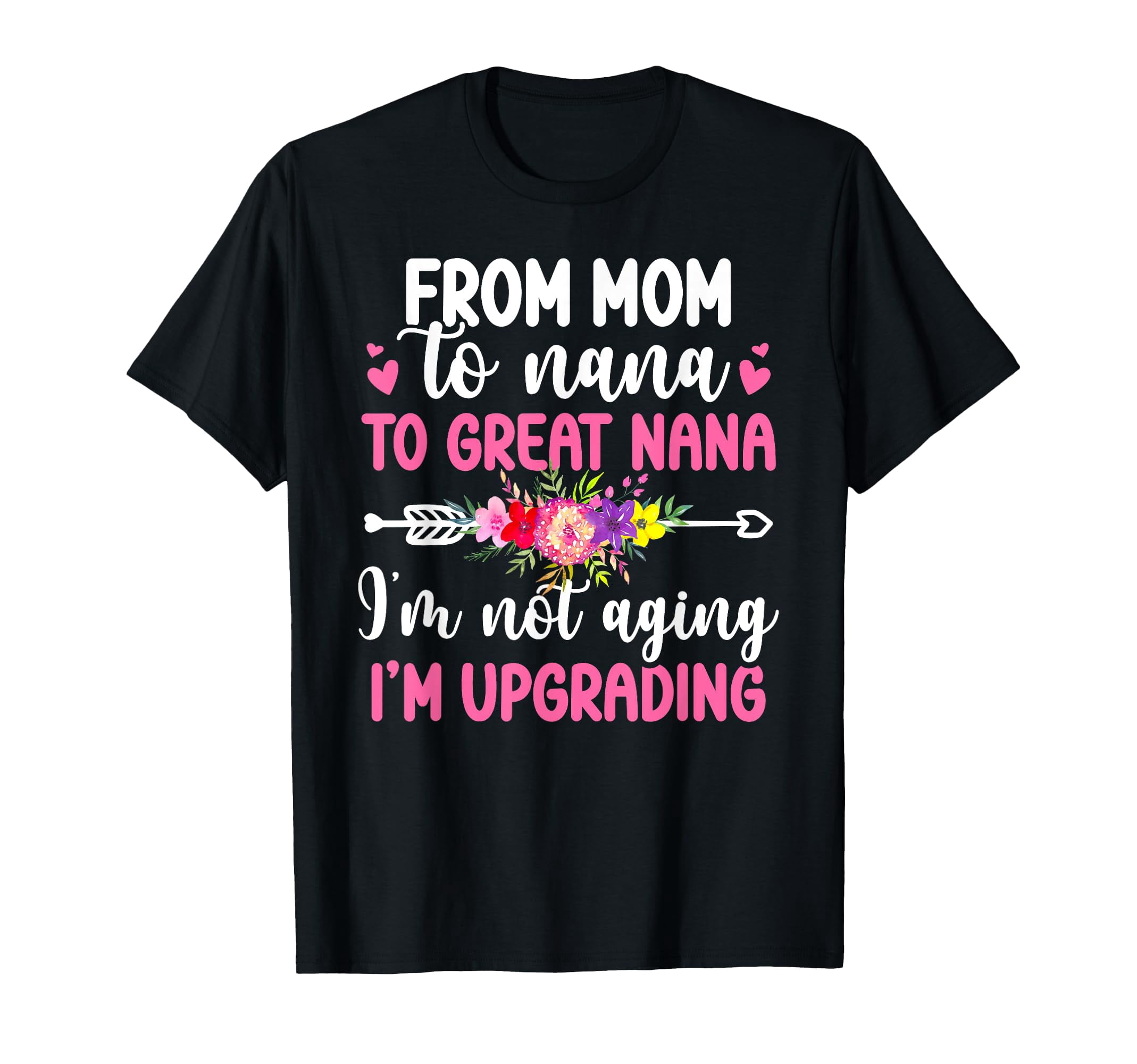 Colorful Floral Great Nana Appreciation T-Shirt for Celebrating ...