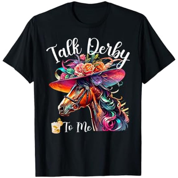 Colorful Floral Horse Graphic T-Shirt for Fun Racing Enthusiasts ...