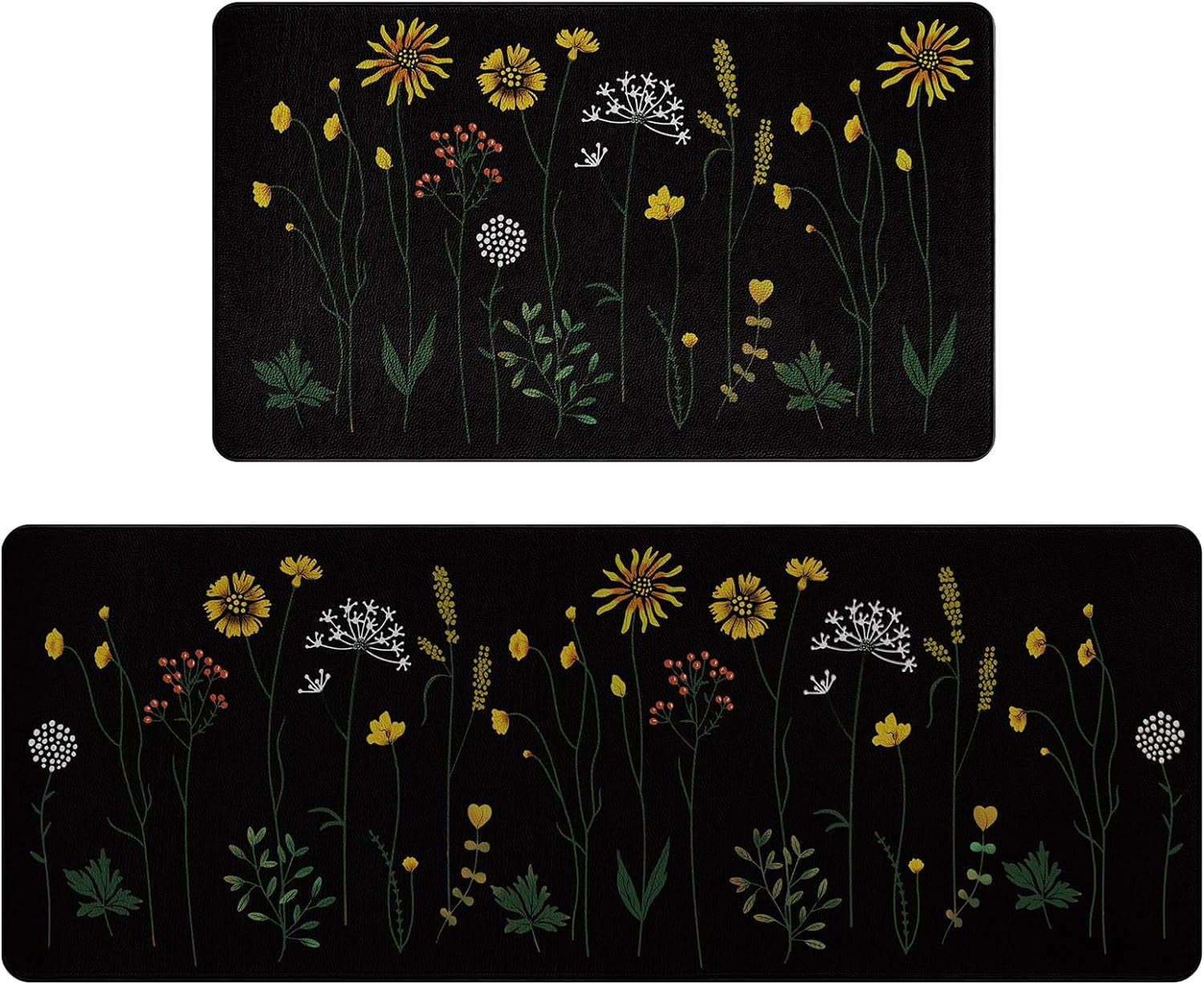 Colorful Floral Kitchen Mat for Floor, Non Slip Kitchen Rugs and Mat ...