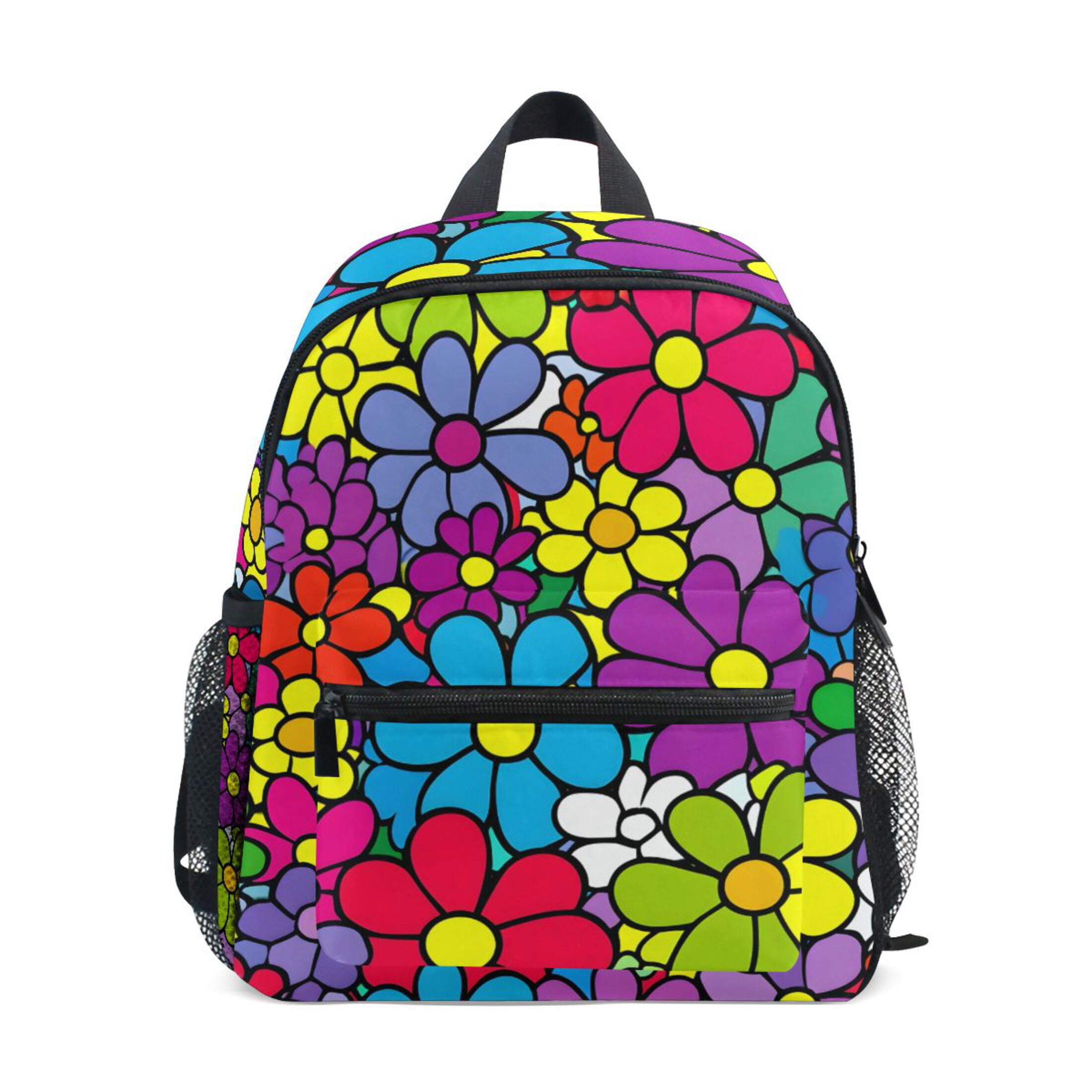 Colorful Floral Mini Backpack Cute Small Backpack with Chest Strap and ...