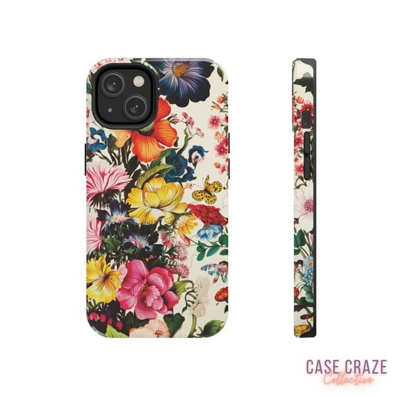 Colorful Floral Mix Bright Bouquet Phone Case 17 11 12 13 14 15 16 Pro ...