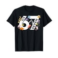 Colorful Floral Number 67 T-Shirt for Celebrating 67th Birthday ...