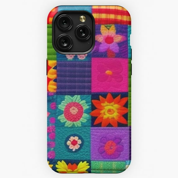 Colorful Floral Patchwork Quilt Creative Design iPhone Case 17 16 15 14 ...