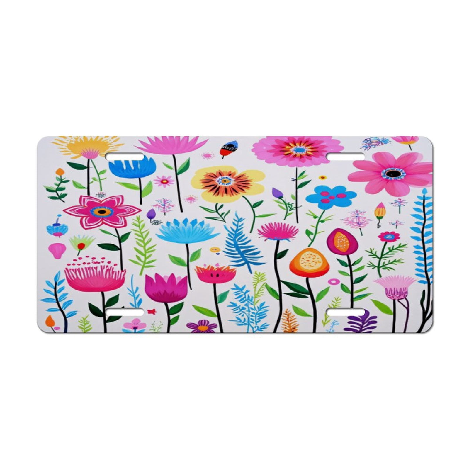 Colorful Floral Pattern(1) Car Decorative Front License Plate,Vanity ...
