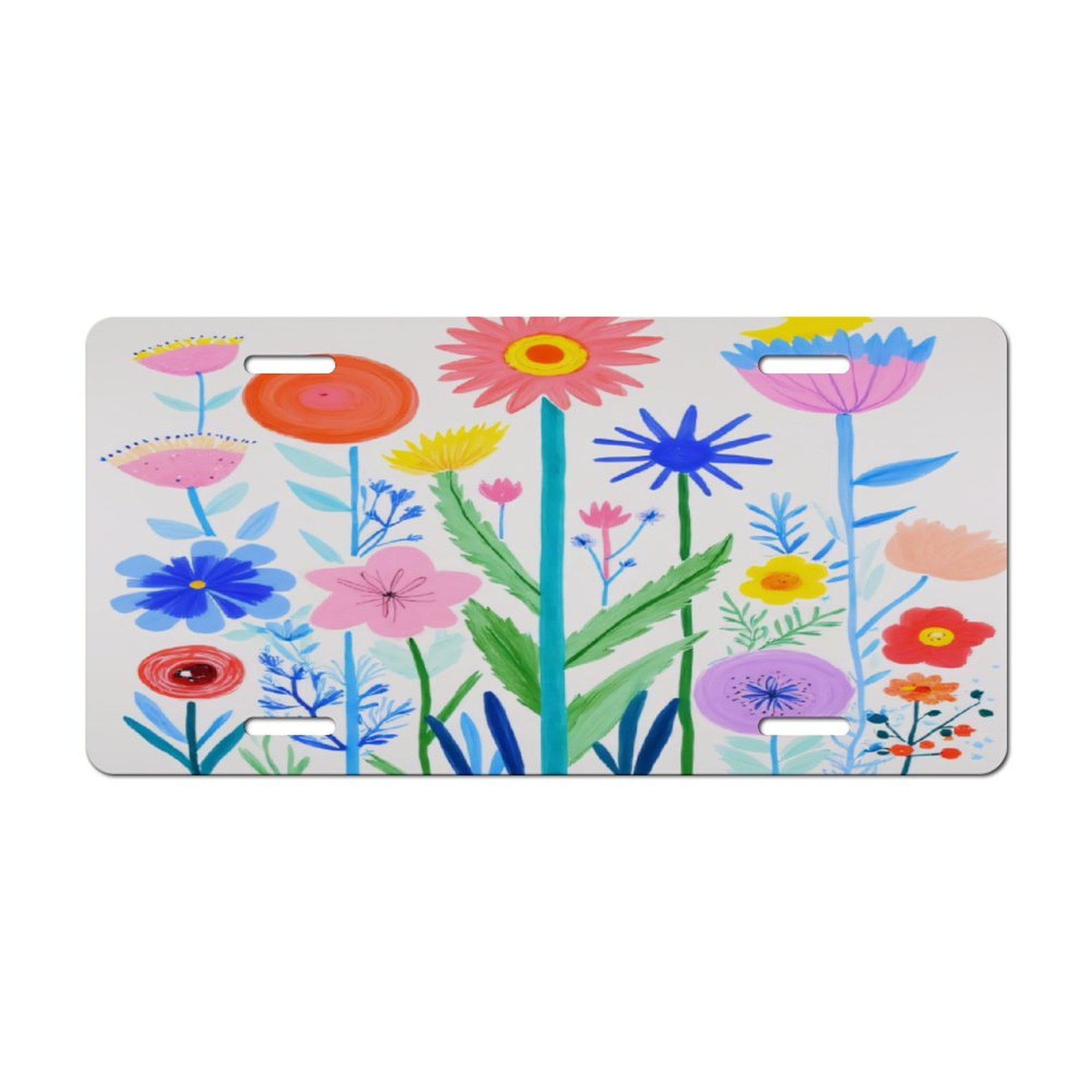 Colorful Floral Pattern(2) License Plate Lightweight Aluminum ...