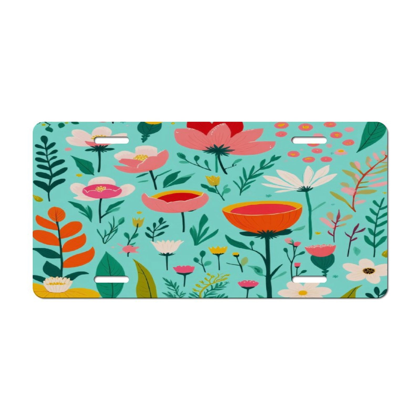 Colorful Floral Pattern(5) Car Decorative Front License Plate,Vanity ...