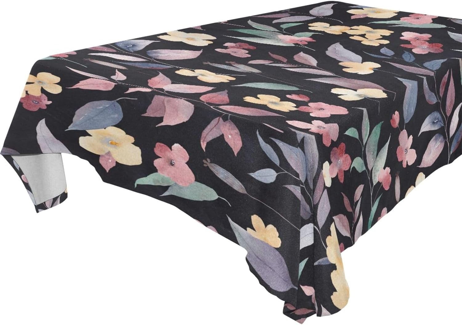 Colorful Floral Pattern Fabric Rectangle Tablecloth - Waterproof and ...