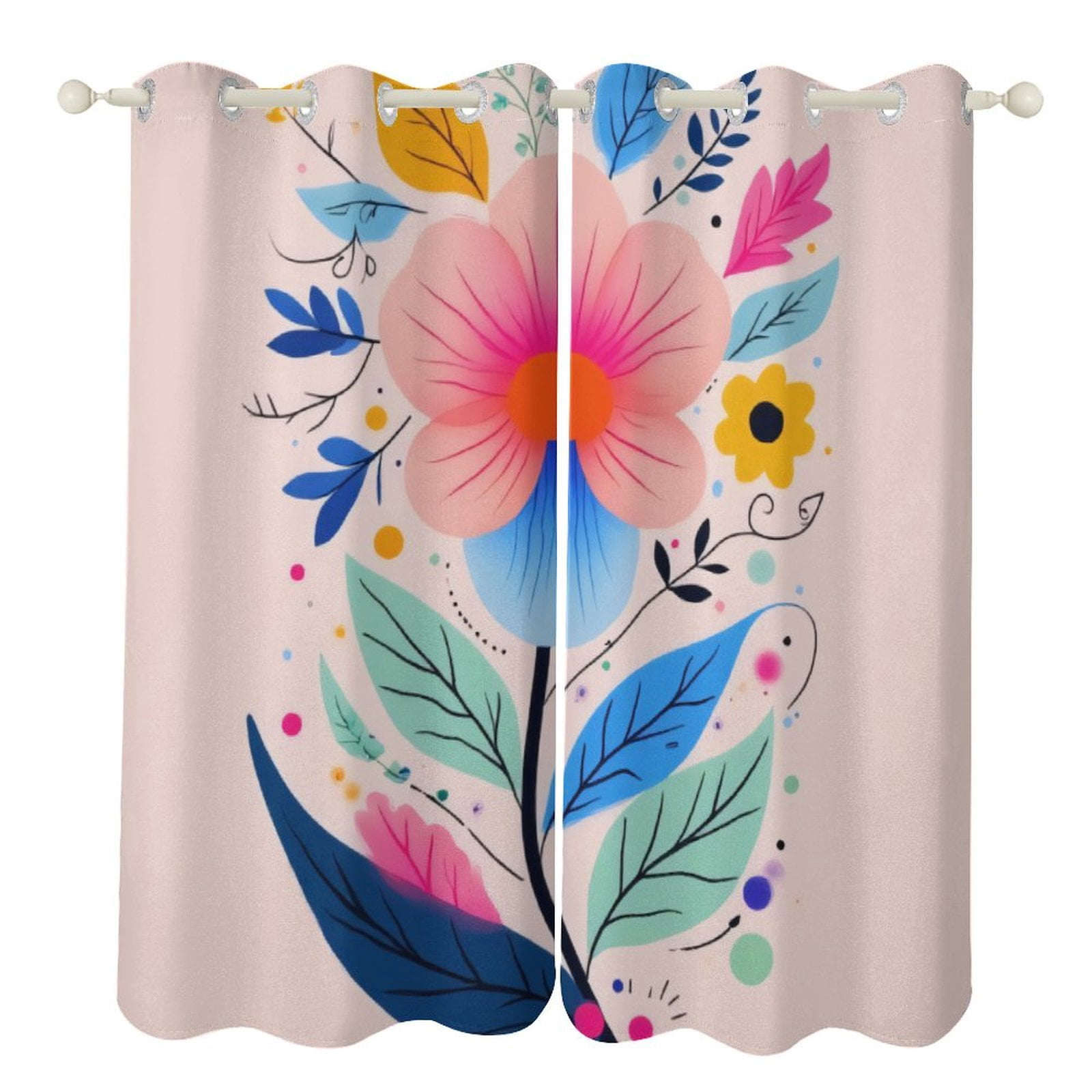 Colorful Floral Pattern Luxury Window Curtains Blinds for Living Room ...