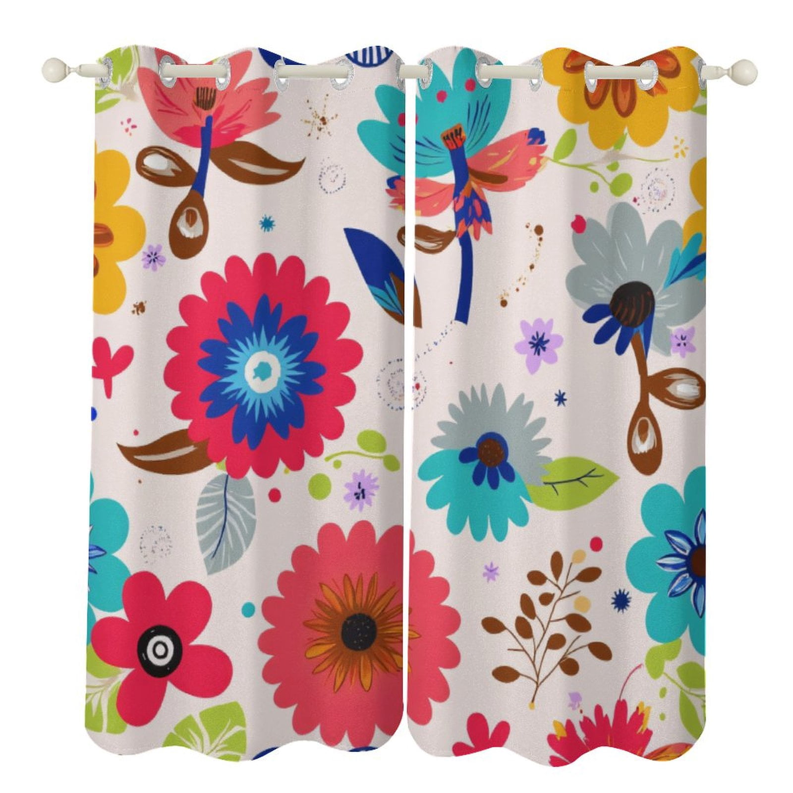 Colorful Floral Pattern Luxury Window Curtains Blinds for Living Room ...
