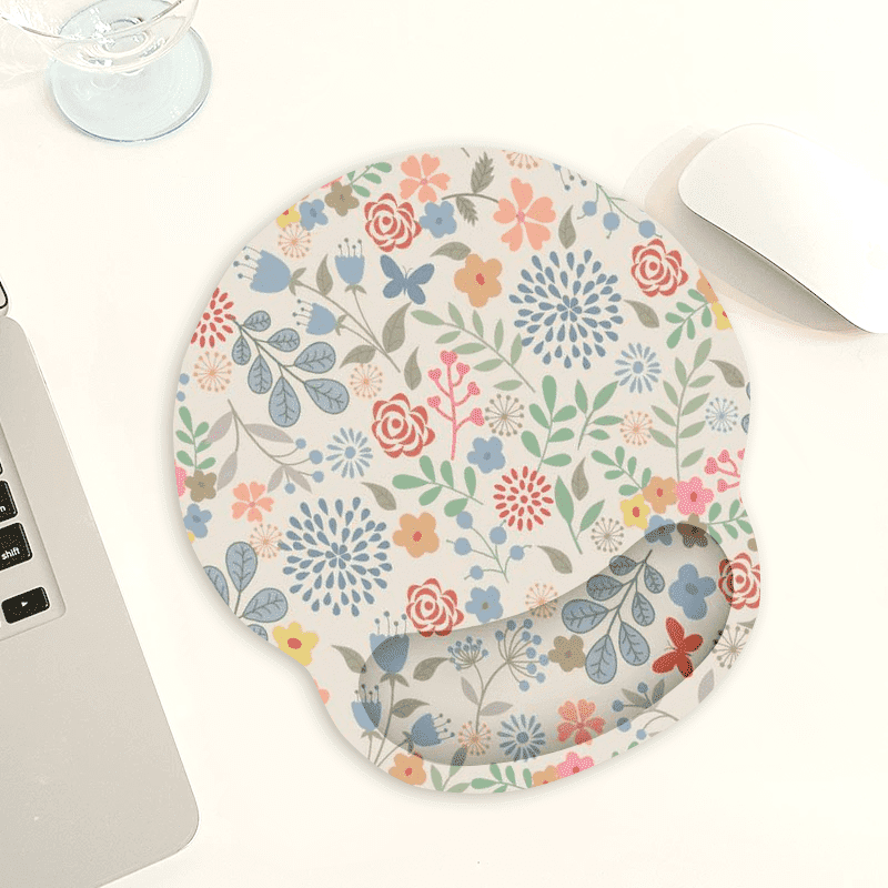 Colorful Floral Pattern Mouse Pad Wrist Support,Ergonomic Mouse Pad ...
