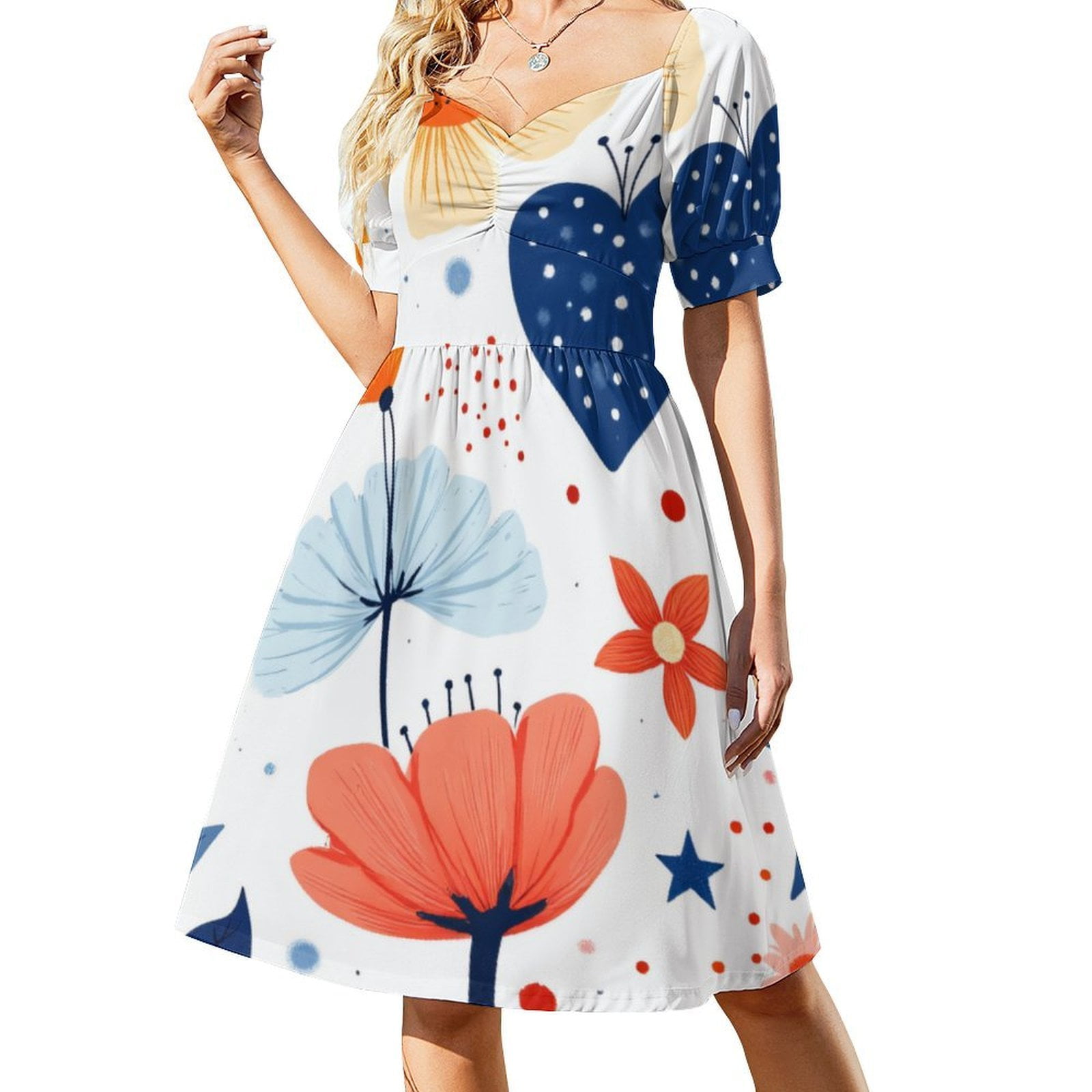 Colorful Floral Pattern Summer Women's Dress 2025 Elegant Dresses Plus ...