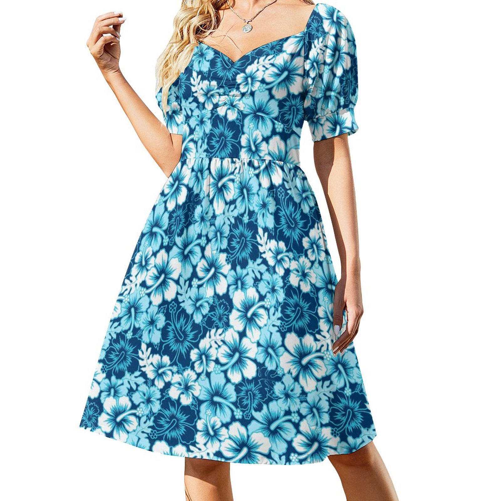 Colorful Floral Print Dress Sexy V Neck Modern Flowers Cute Dresses ...
