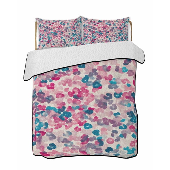 Colorful Floral Quilts Bedding Set Twin Size Spring Abstract Red Blue ...