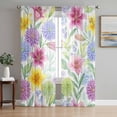 Colorful Floral Sheer Curtains for Living Room Bedroom Farmhouse ...