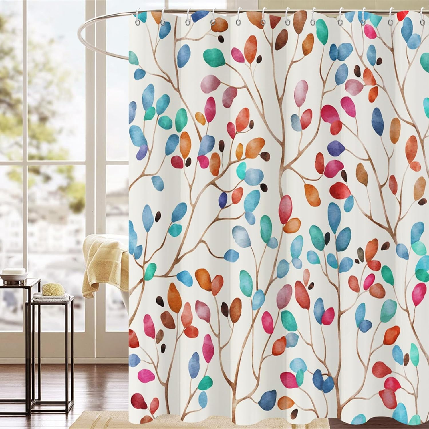 Colorful Floral Shower Curtains for Bathroom, Bath Decor Extra Long ...