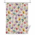 Colorful Floral Shower Curtains for Bathroom, Watercolor Purple Yellow ...