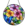 Colorful Floral Stained Glass Suncatcher Window Decor, Garden Flowers ...