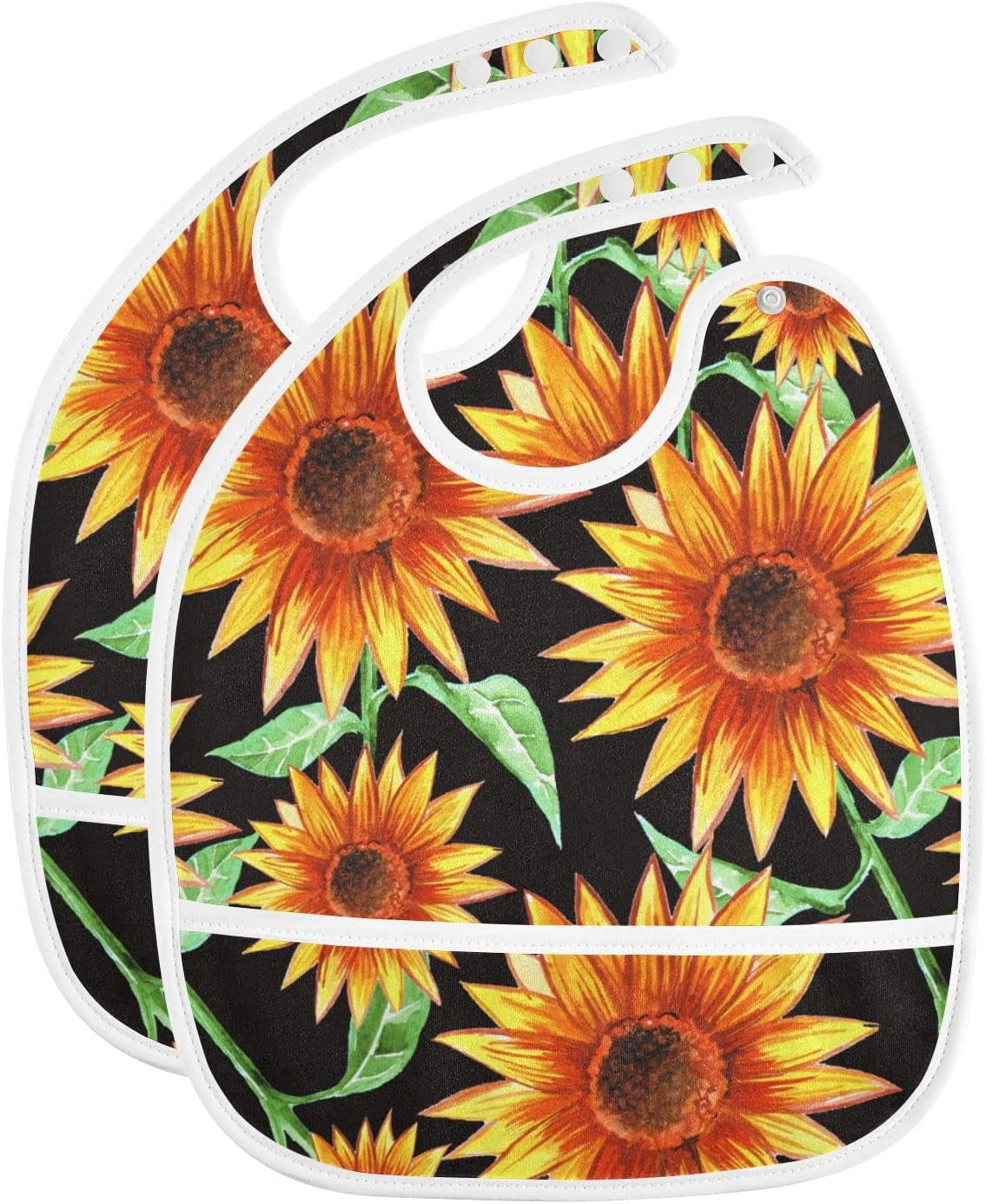 Colorful Floral Sunflower Baby Bibs for Baby Boy Girl Feeding Bibs ...