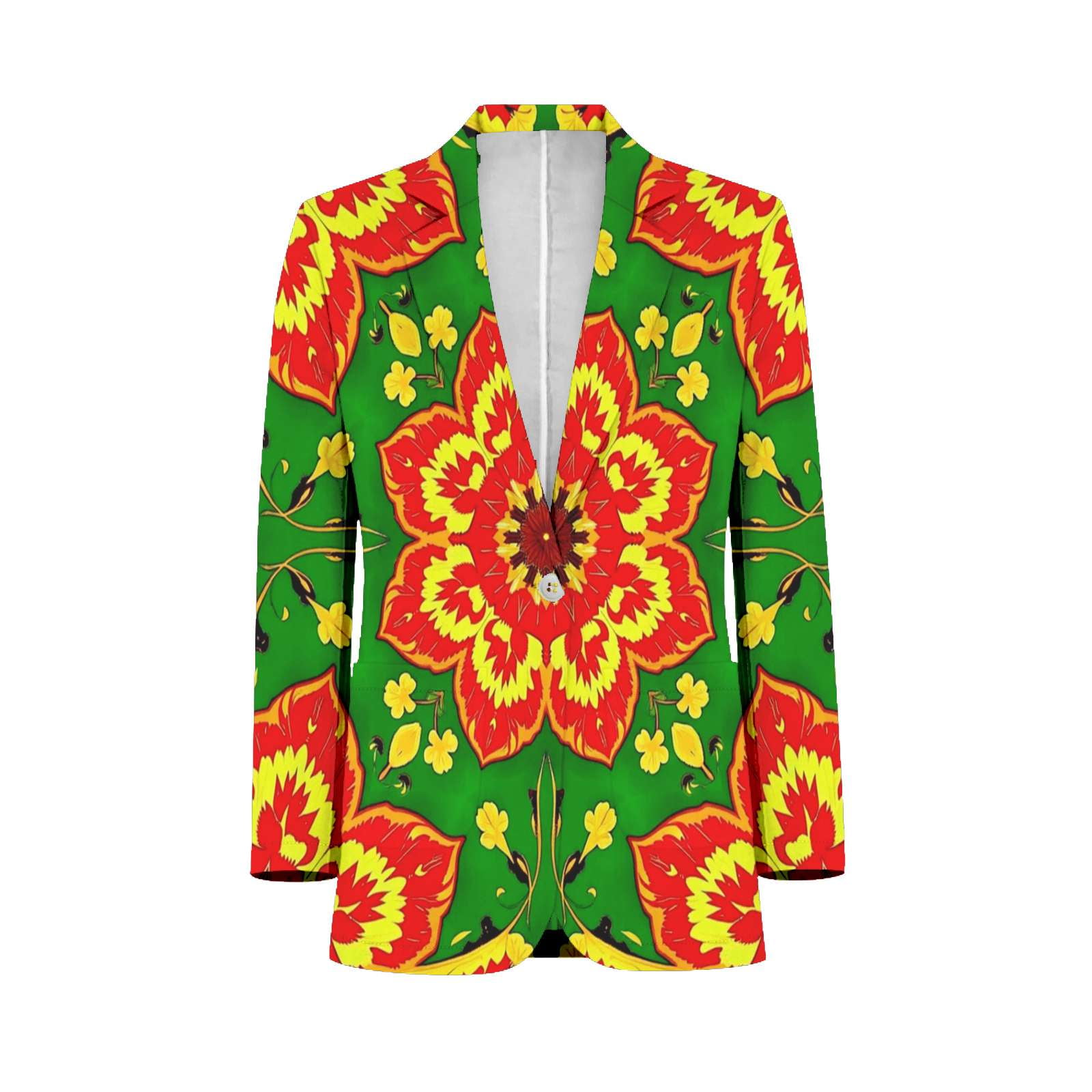 Colorful Floral Symmetrical Pattern Vibrant Customized Men's Suits full ...