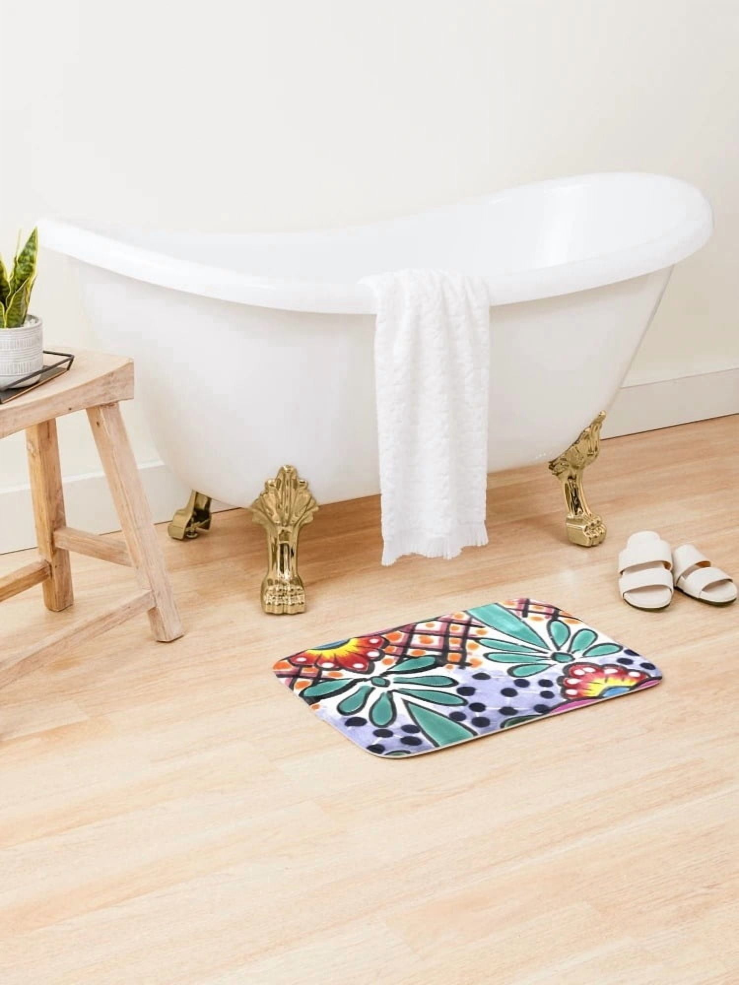 Colorful Floral Tile Print Doormat, Low-Pile Entryway Mat - Walmart.com