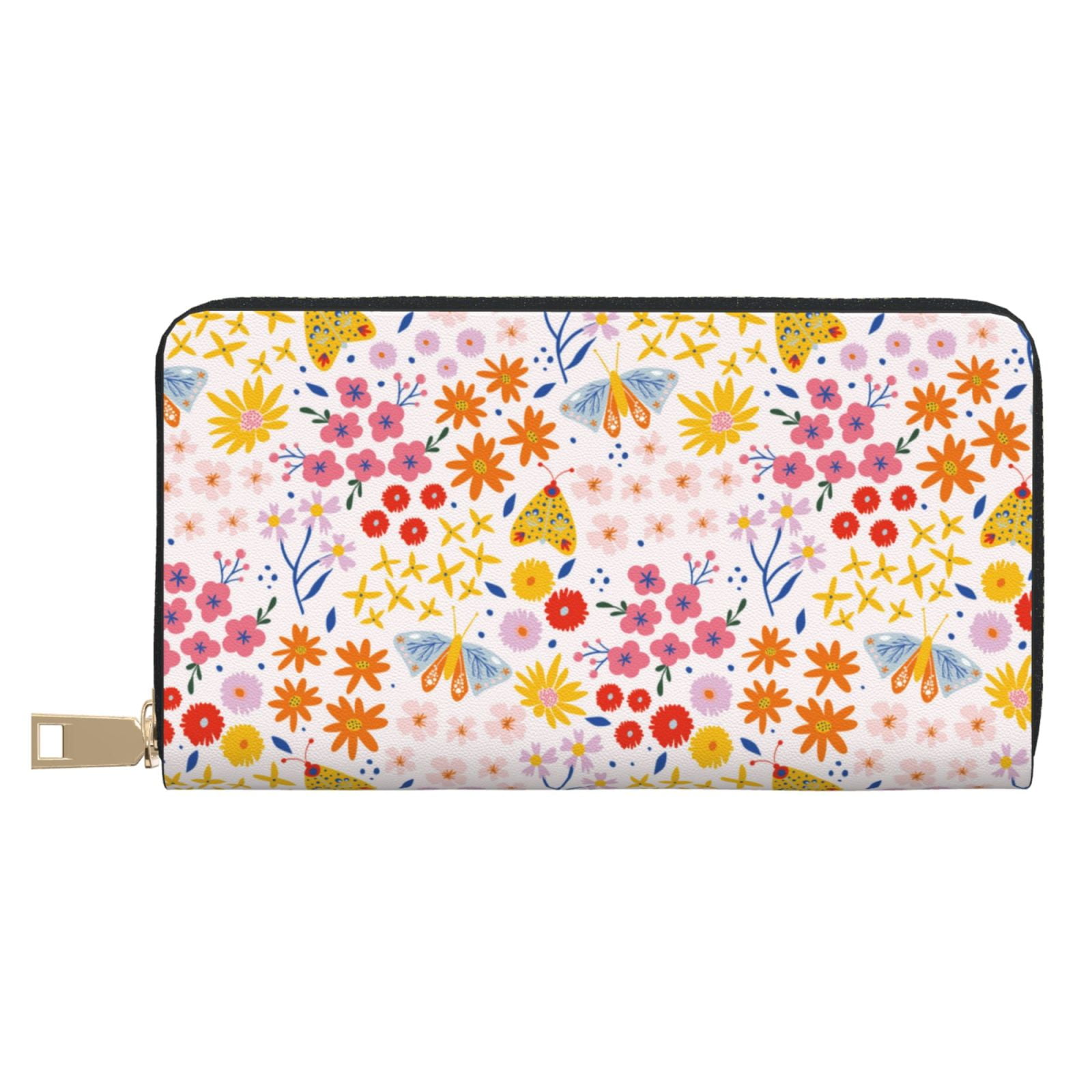 Colorful Floral Wallet Women, Leather Bifold Multi Card Wallet, Women's ...