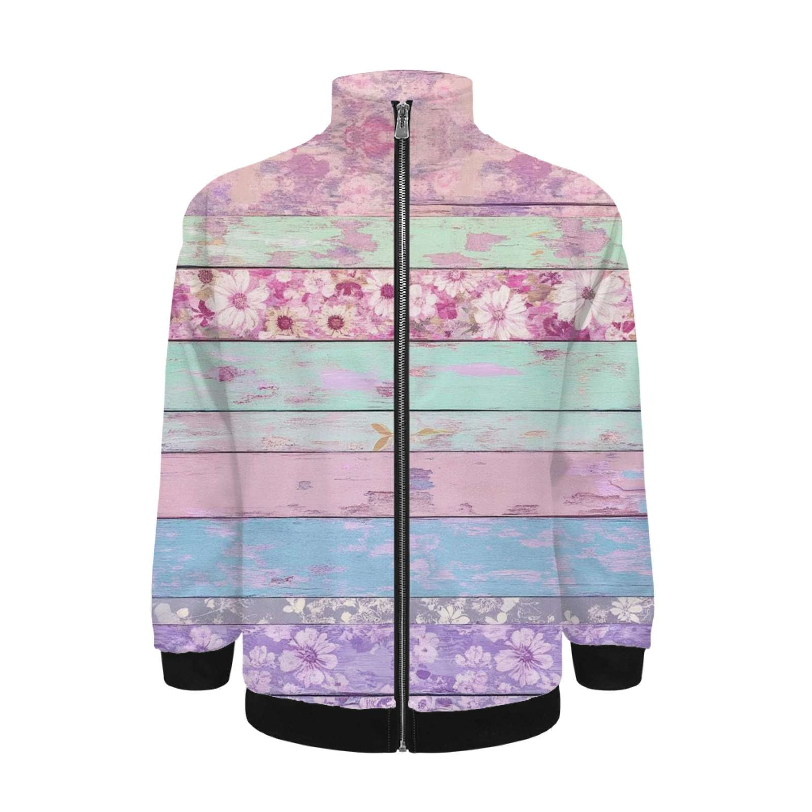 Colorful Floral Wood Texture Jacket Men's Street Cool Long Sleeves Coat ...