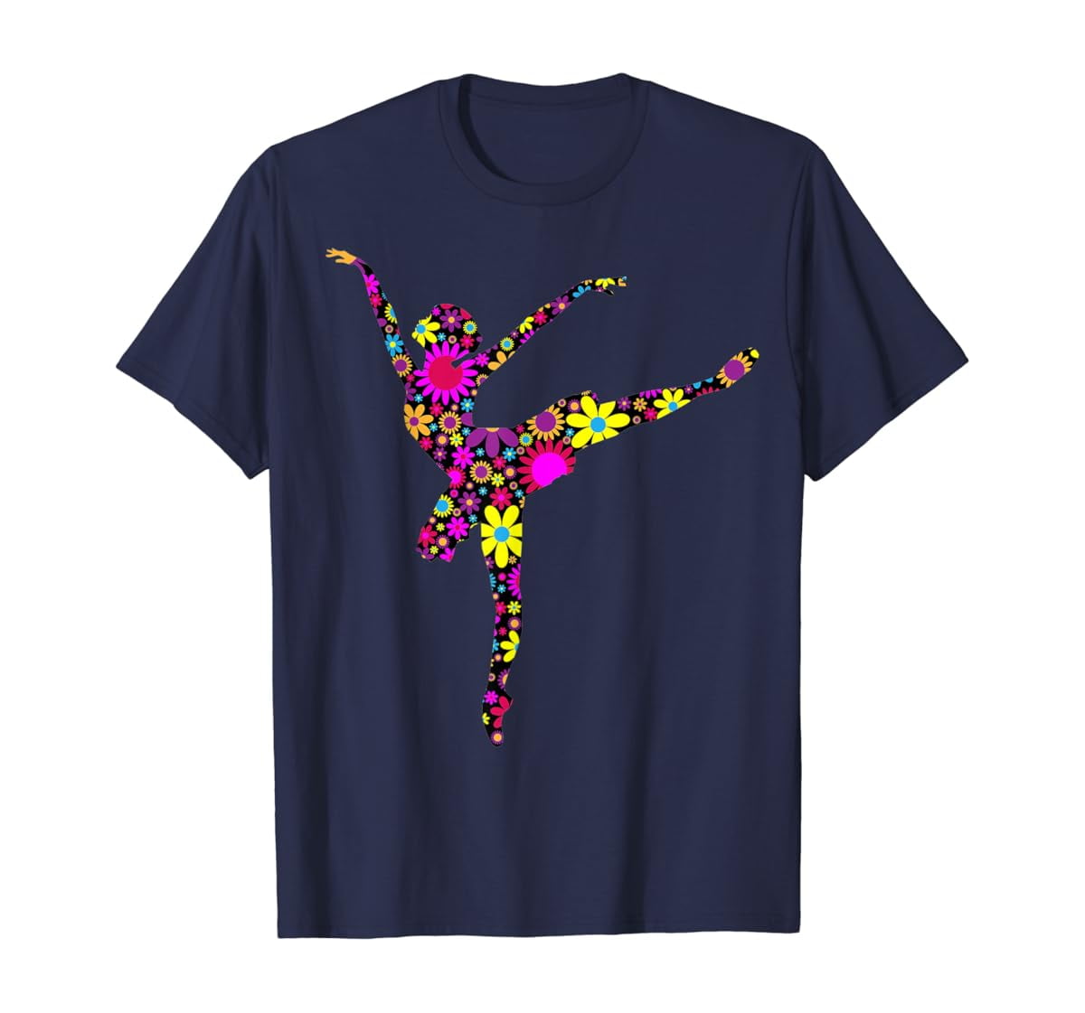 Colorful Flower Ballerina Girl T-Shirt | Tee For Ballet, F866 - Walmart.com