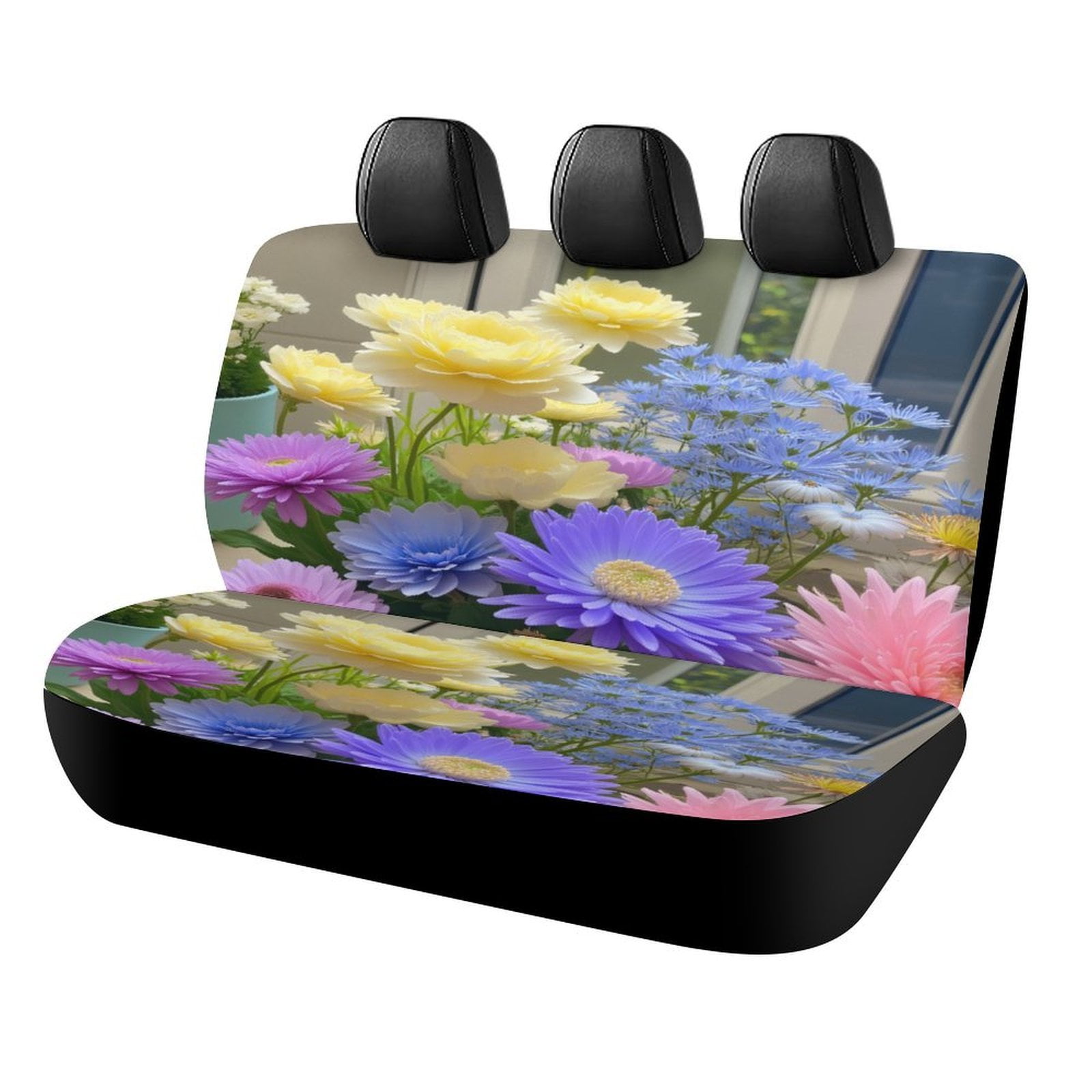 Colorful Flower Bouquet Car Rear Seat Cover, Suitable for Automobiles ...