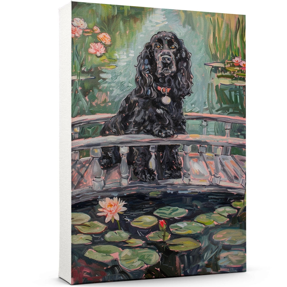 Colorful Flower Canvas Wall Art, English Cocker Spaniel Dog Canvas ...