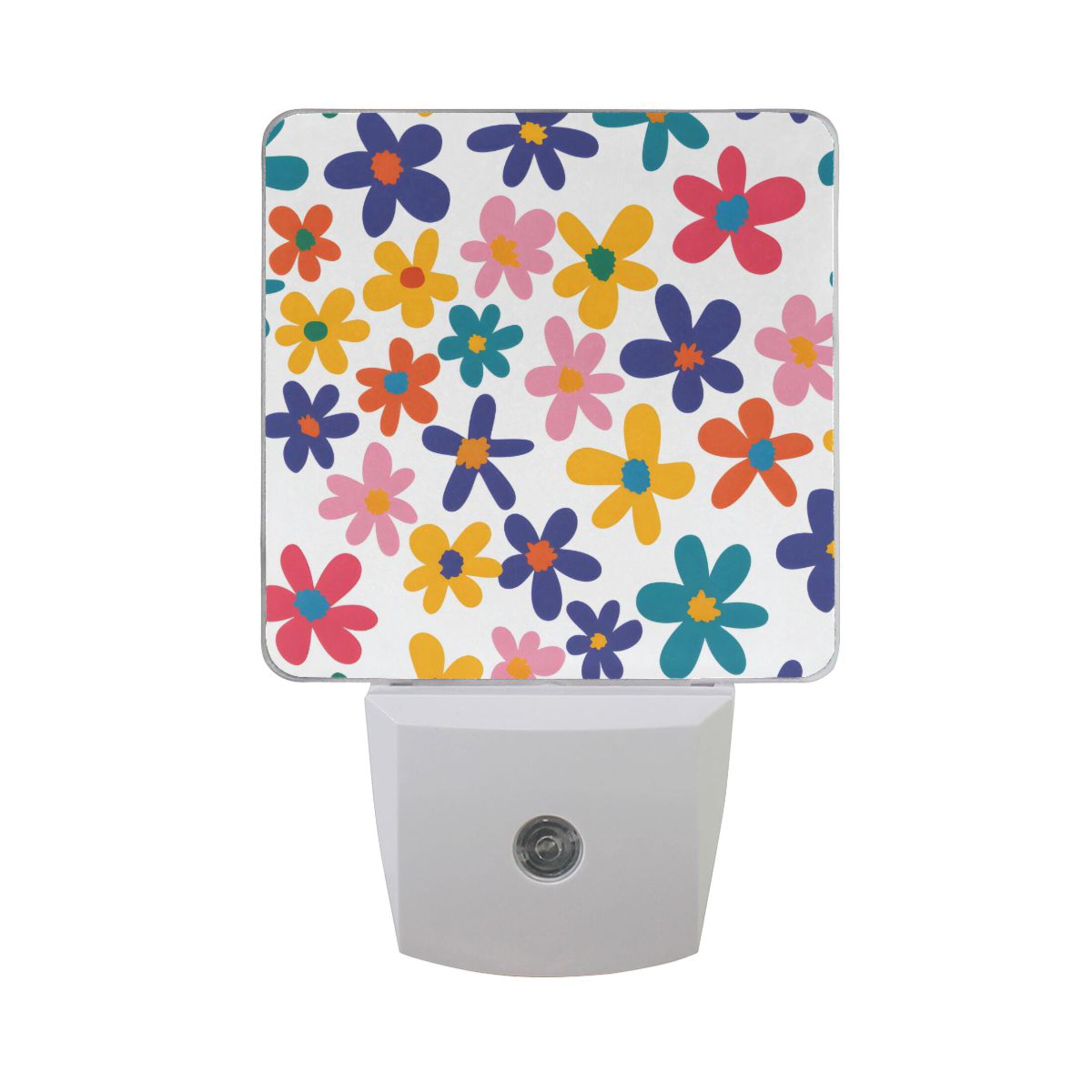 Colorful Flower Drawing Night Light 2 Pack LED Nightlight Plug into ...
