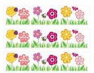 Colorful Flower Extra Large Edible Border Cake Topper - Walmart.com