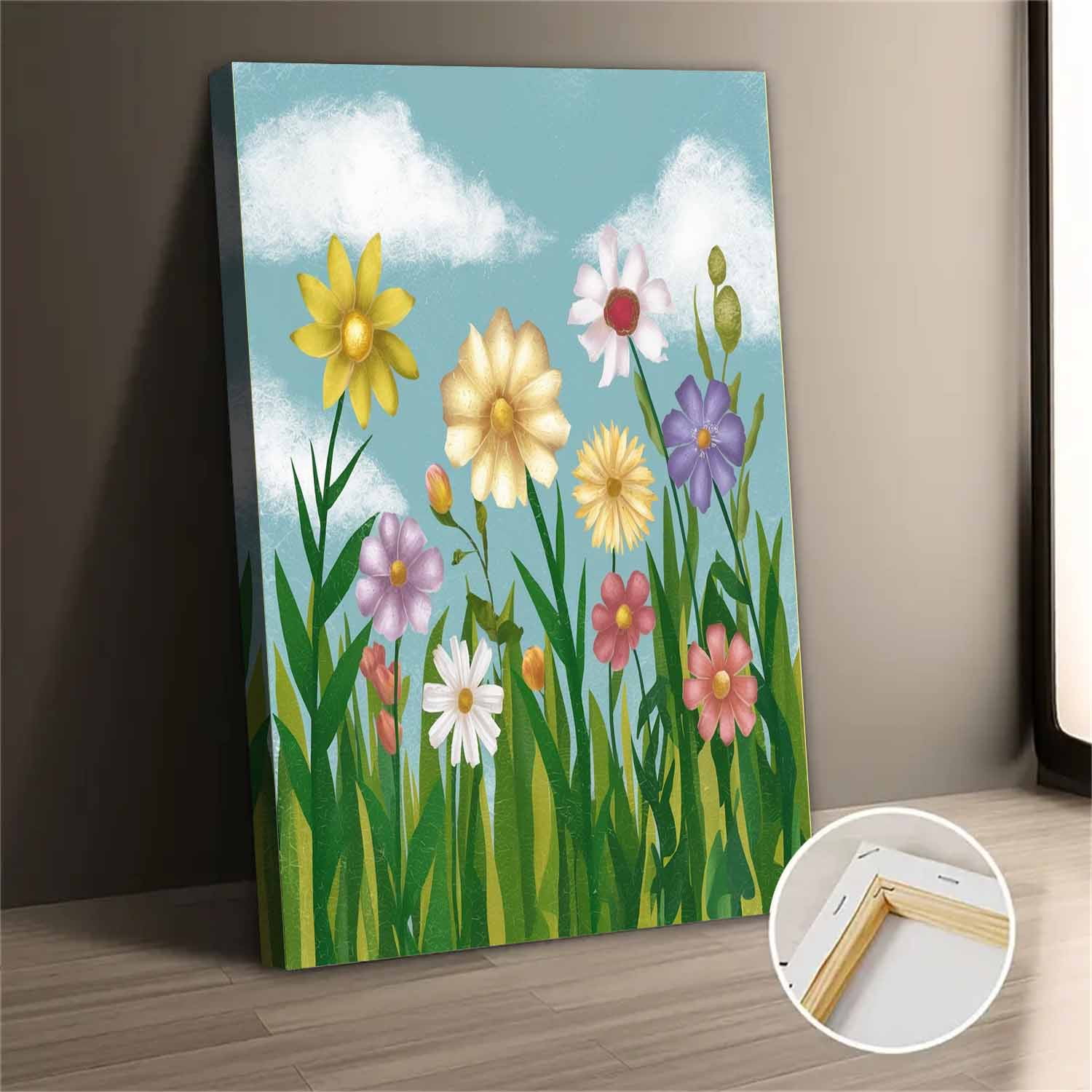 Colorful Flower Field Abstract Canvas Wall Art - Walmart.com