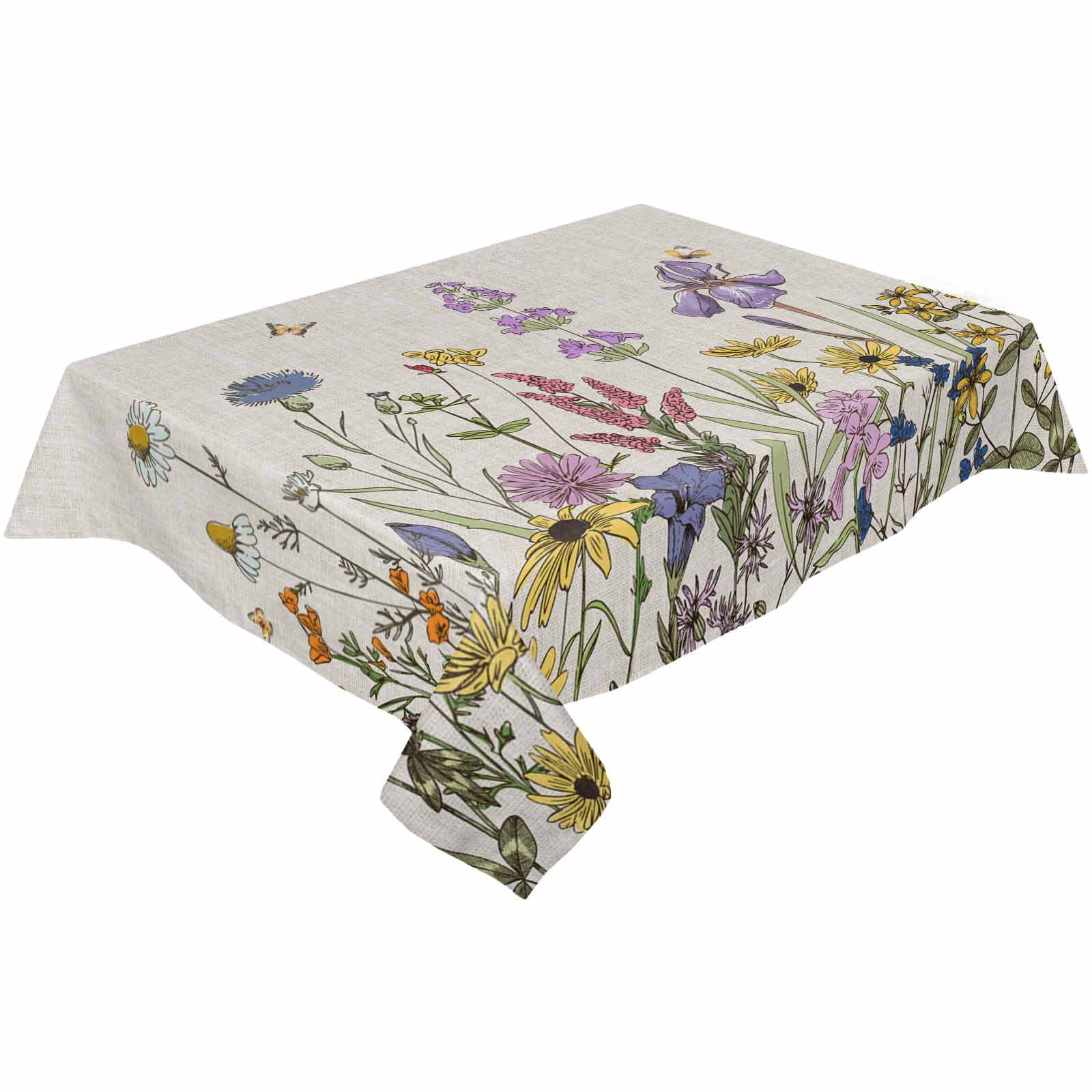 Colorful Flower Floral Rectangle Tablecloths 54x87,Country Aesthetics ...