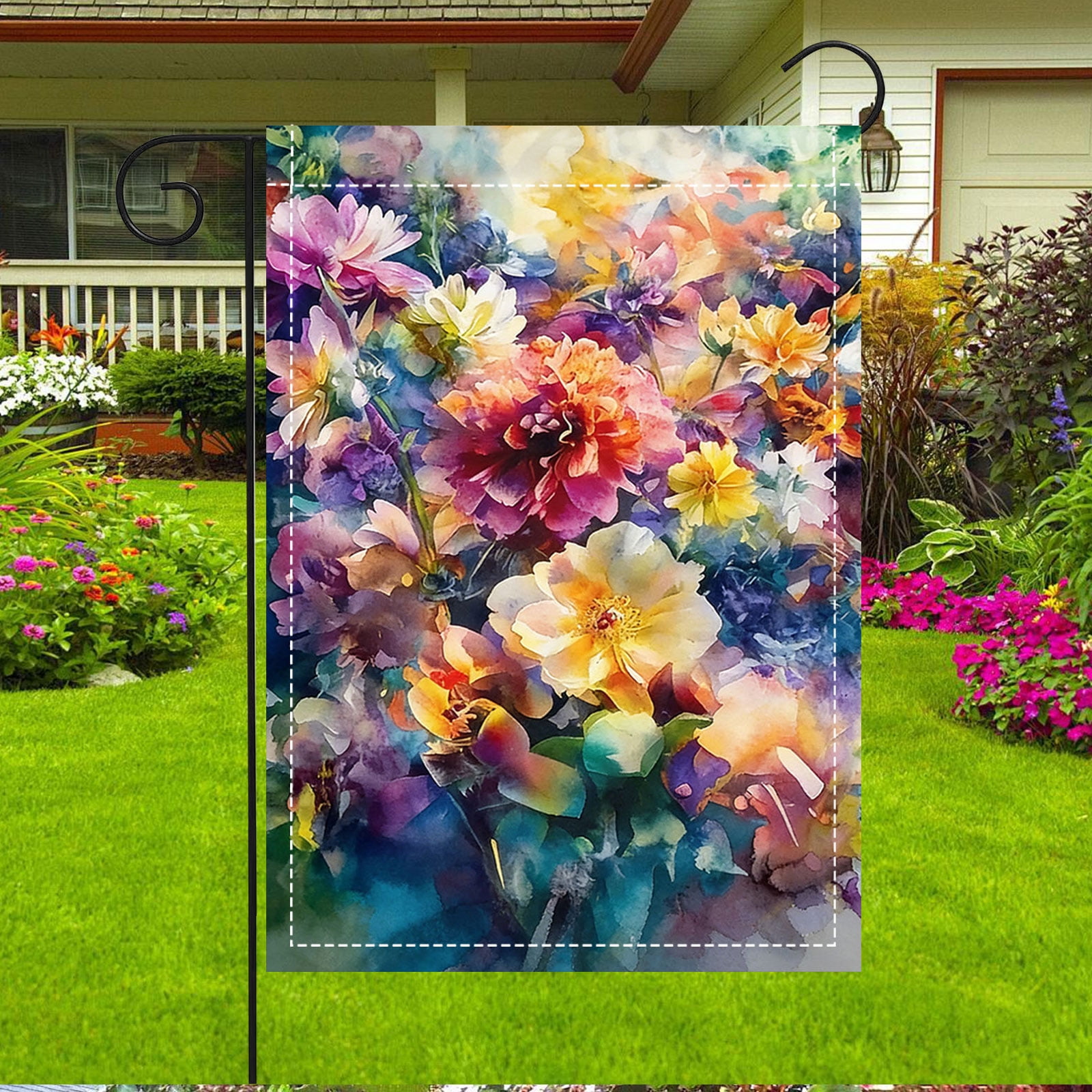 Colorful Flower Fresh Natural Romance Outdoor Garden Flag 30x45cm 1 ...
