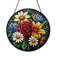 Colorful Flower Garden Window Hanging – Stained Glass Style Art ...