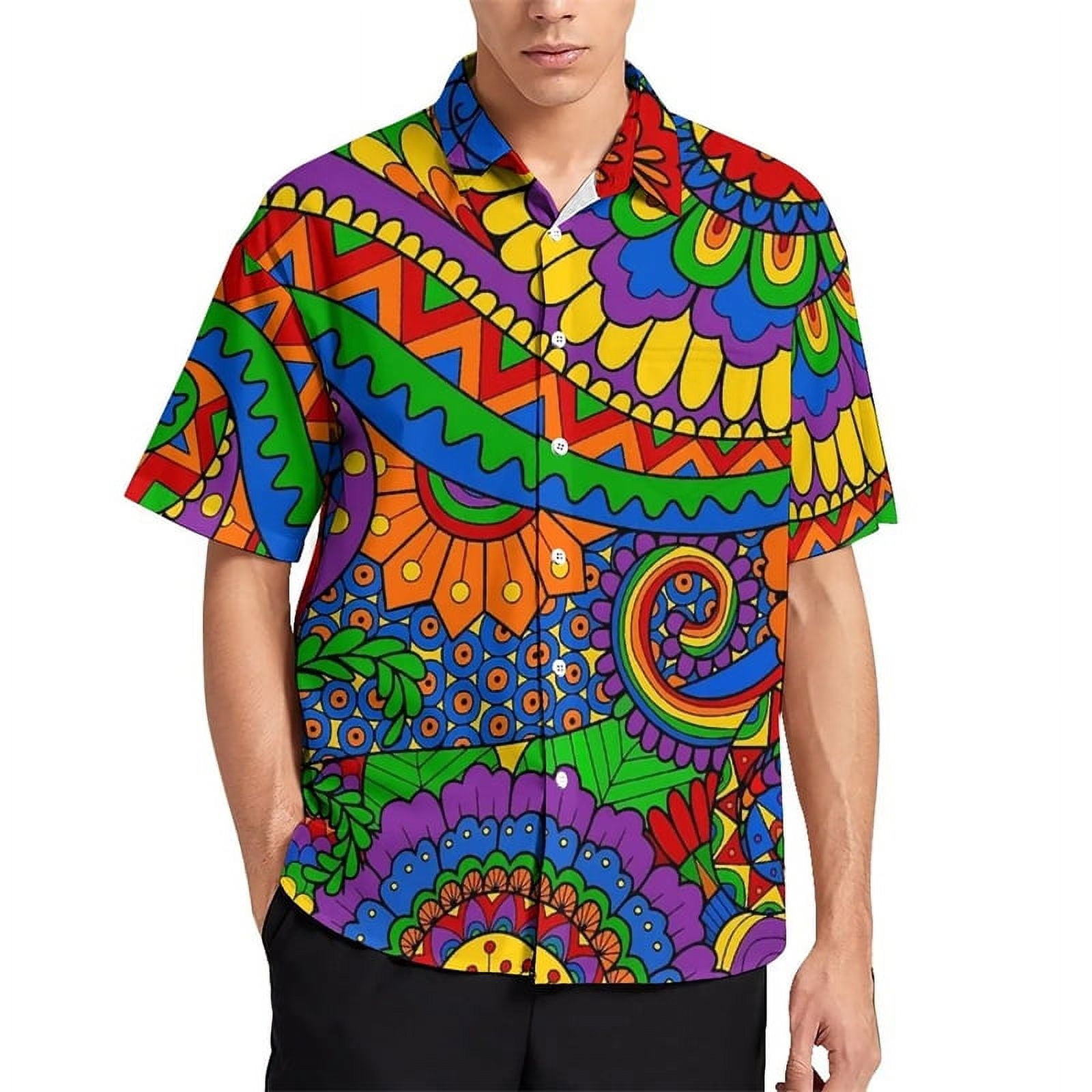 Colorful Flower Graphic Blouses For Men Clothes Bright Floral 3D Print ...
