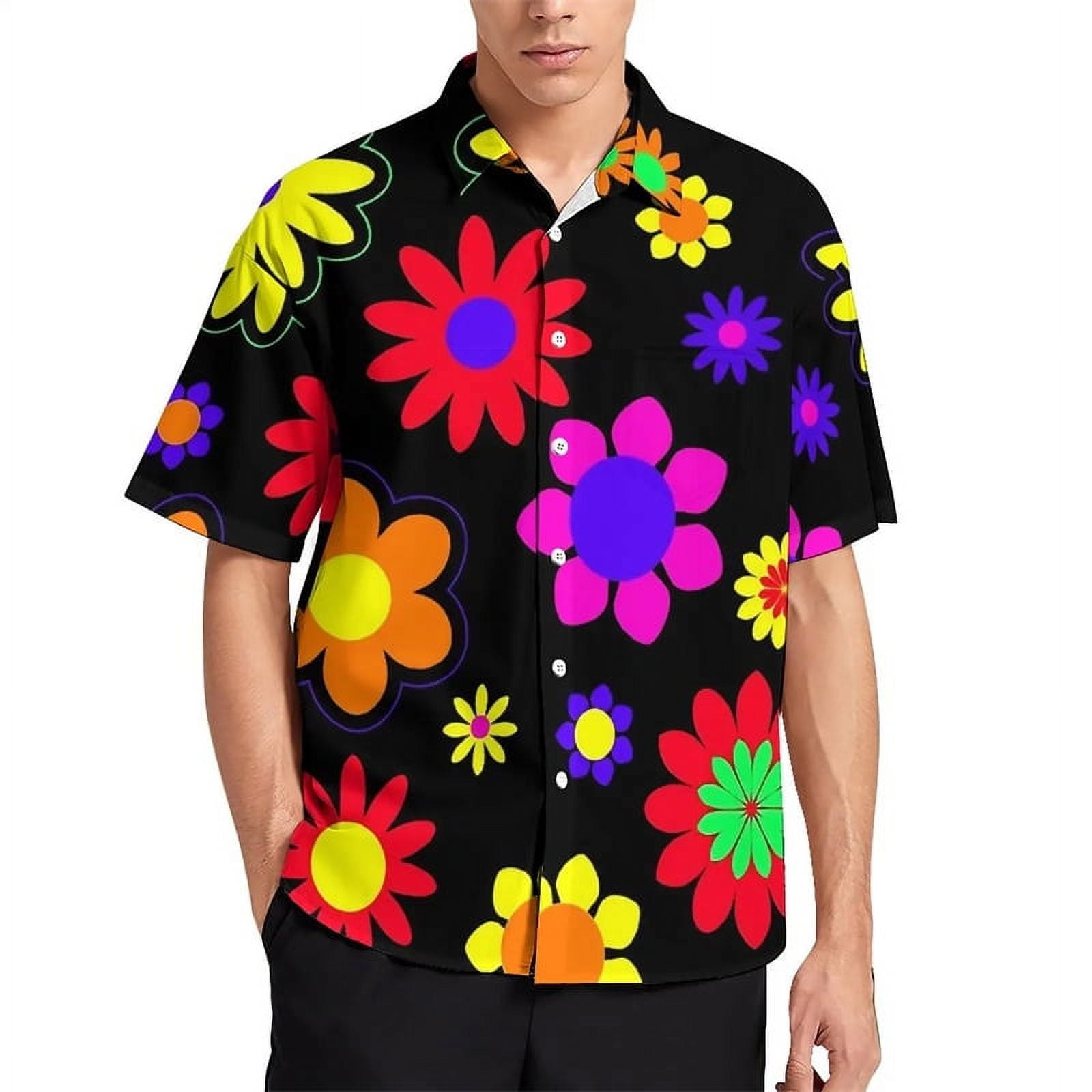 Colorful Flower Graphic Blouses For Men Clothes Bright Floral 3D Print ...