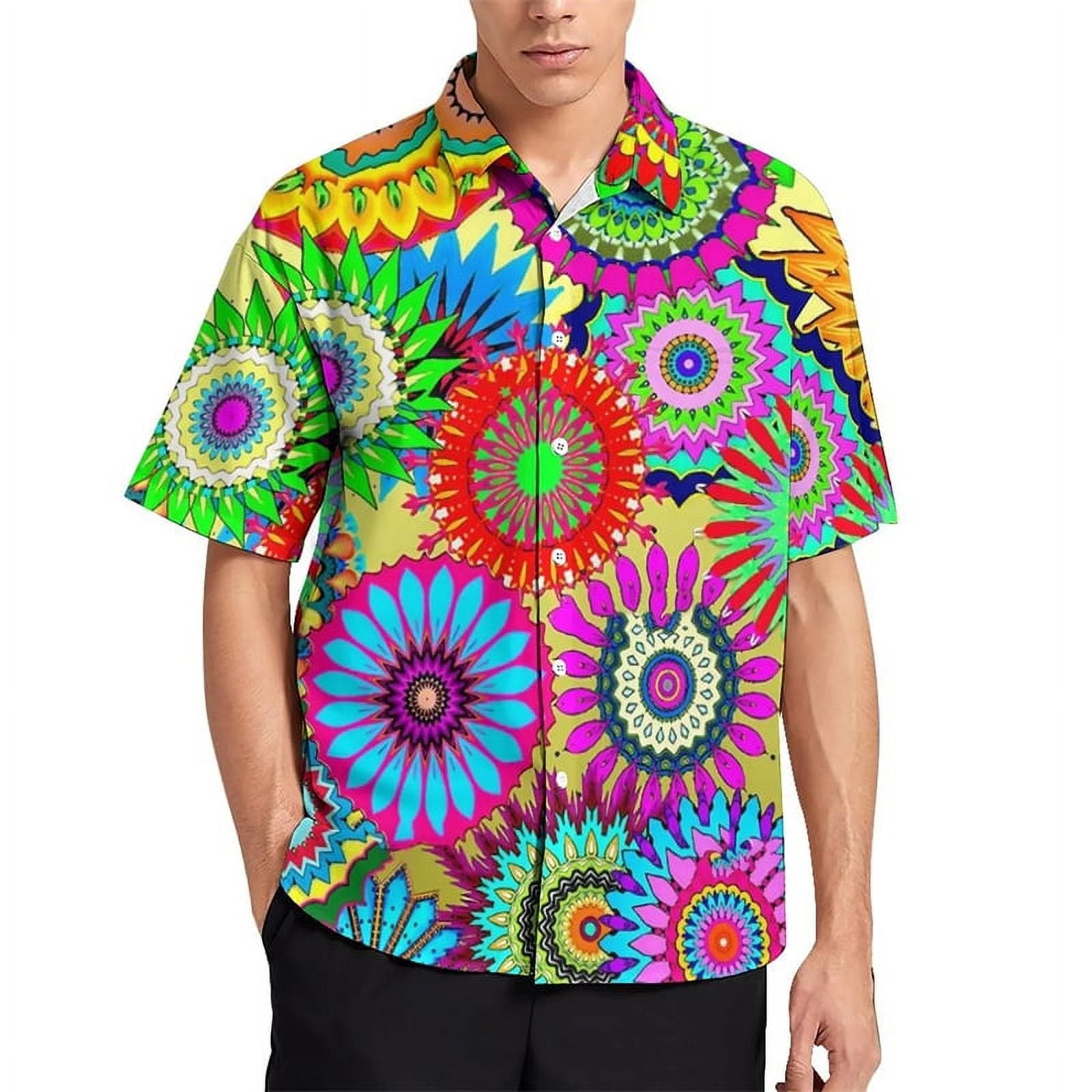 Colorful Flower Graphic Blouses For Men Clothes Bright Floral 3D Print ...