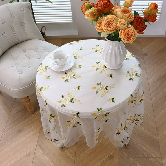Colorful Flower Lace Tablecloth Embroidered Lace Table Cover, Classic ...