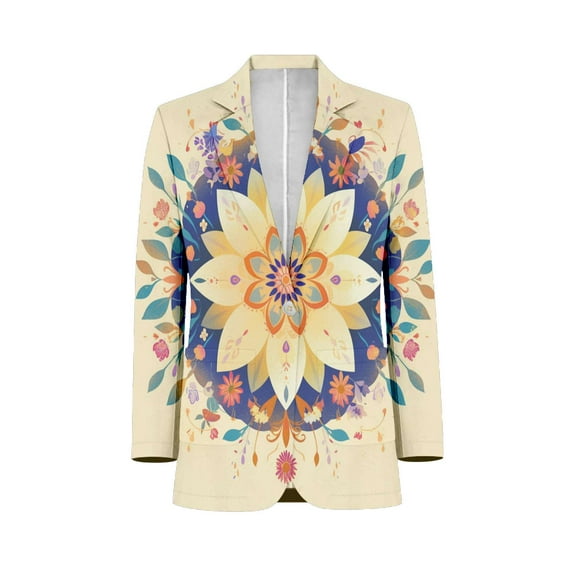 Colorful Flower Mandala Men's Suit Blazer Casual Party Wear Slim Fit ...