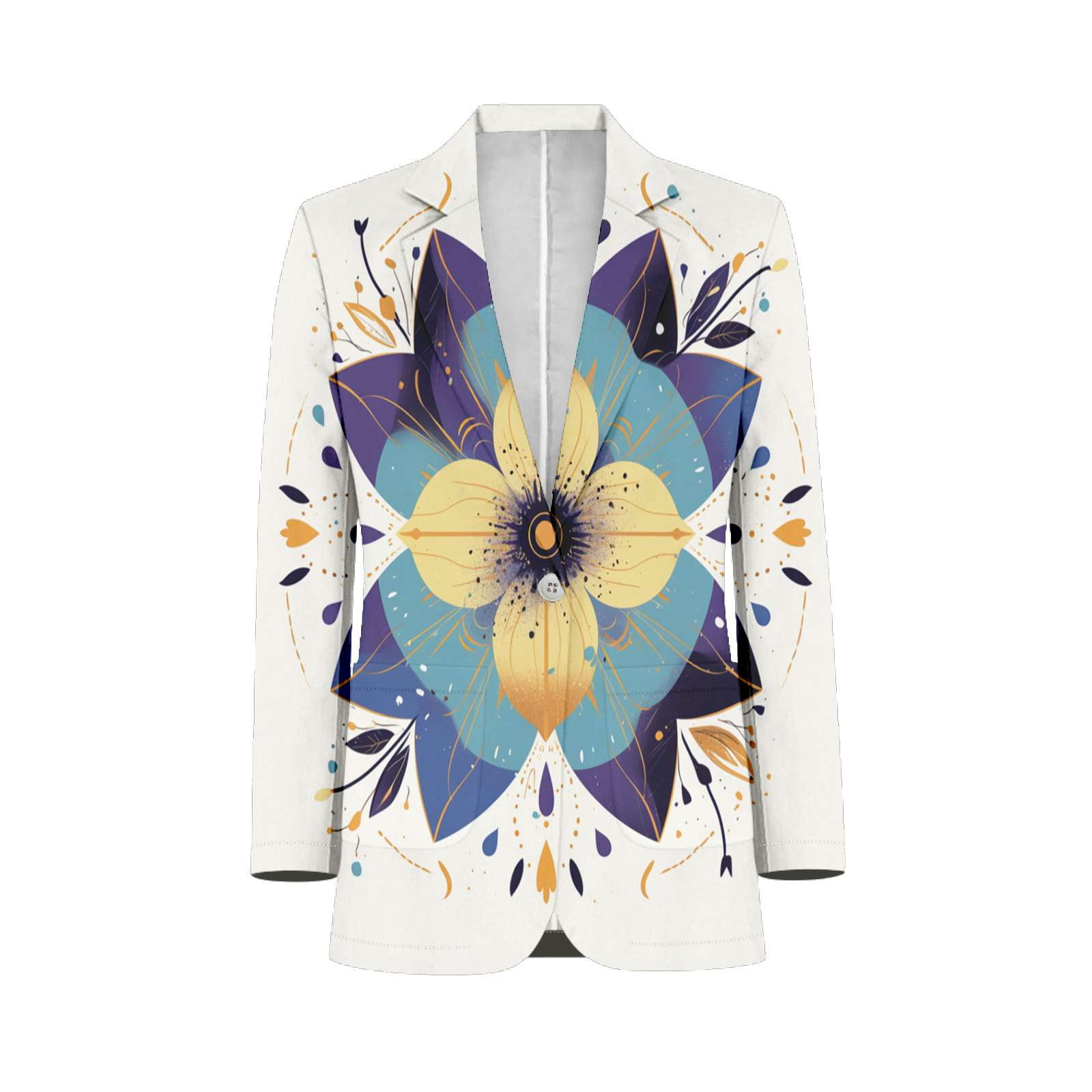 Colorful Flower Mandala Mens Suits Shawl Collar Slim Fit Suit Mens ...