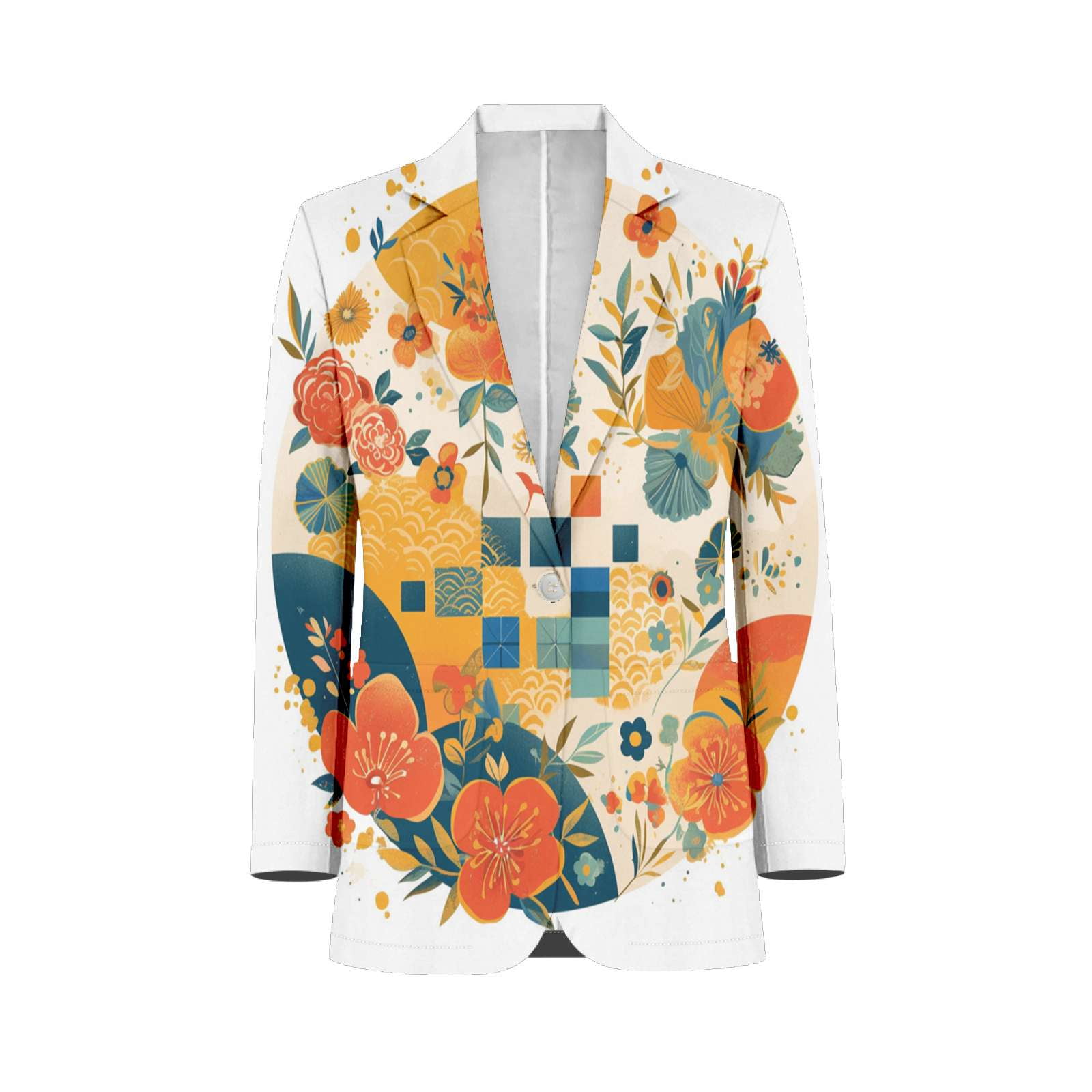 Colorful Flower Mandala Mens Suits Shawl Collar Slim Fit Suit Mens ...